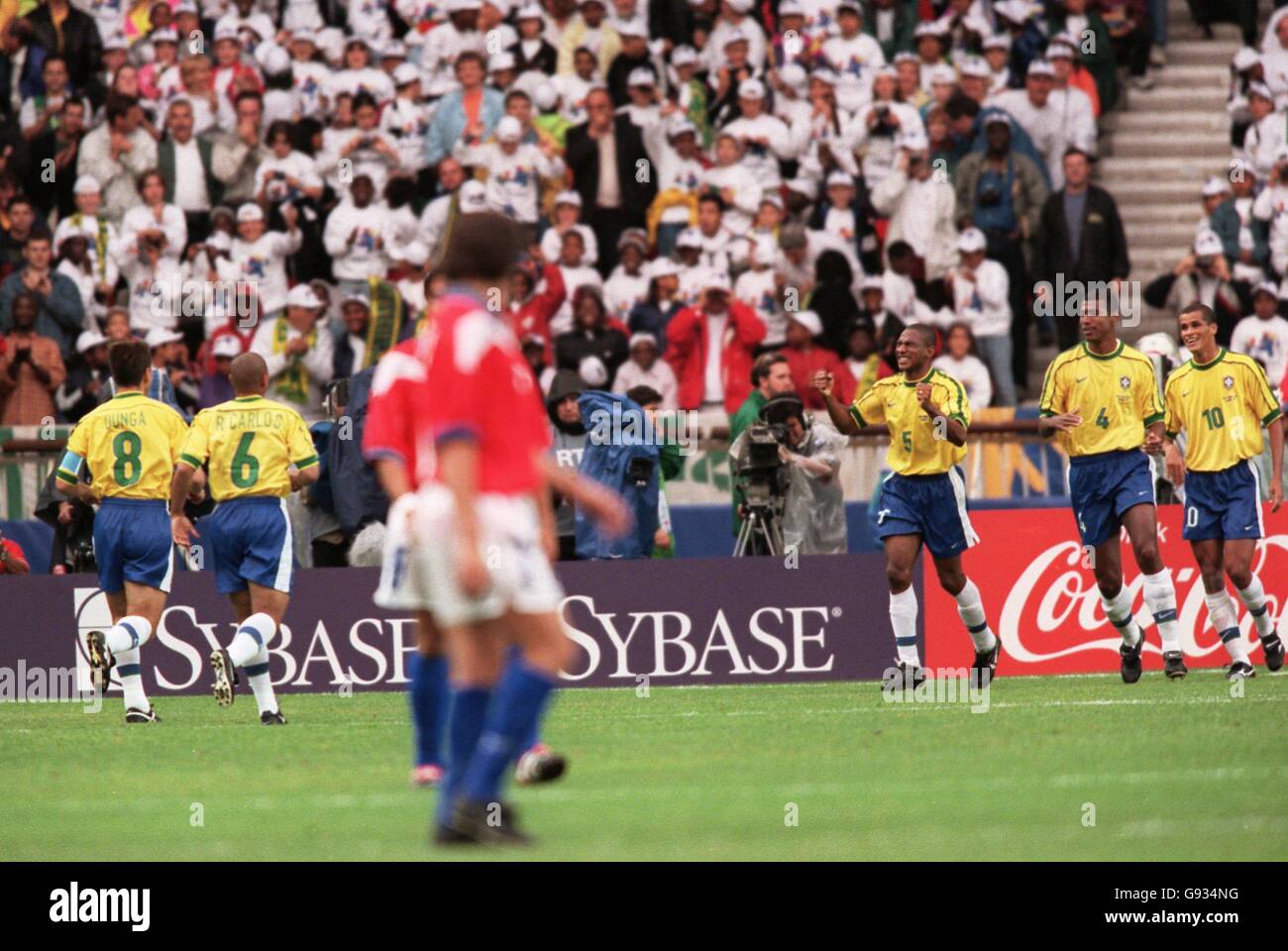 Soccer world cup france 98 second round brazil v chile hi-res stock ...