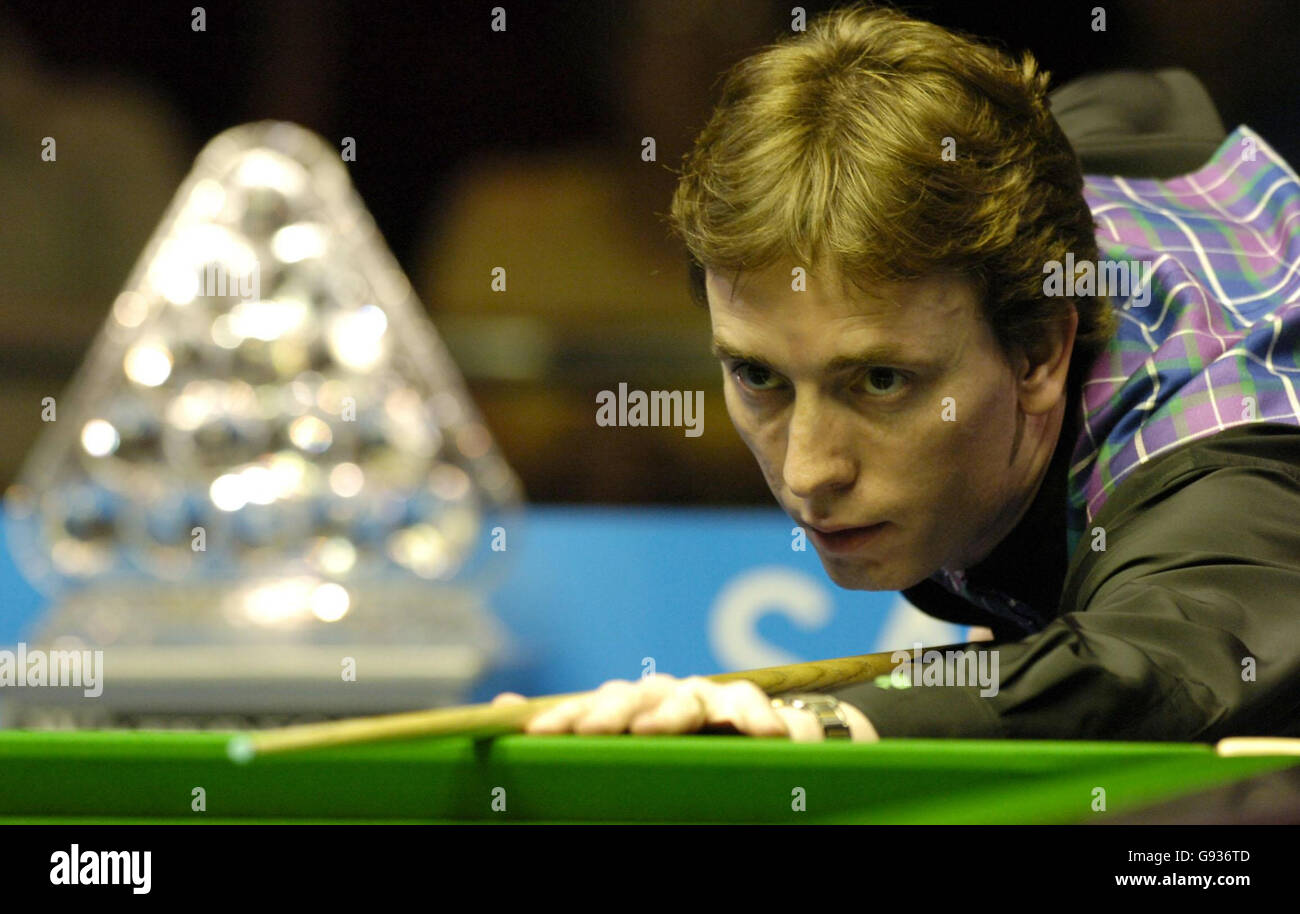 Ireland's Ken Doherty plays his shot during the SAGA Insurance Masters ...