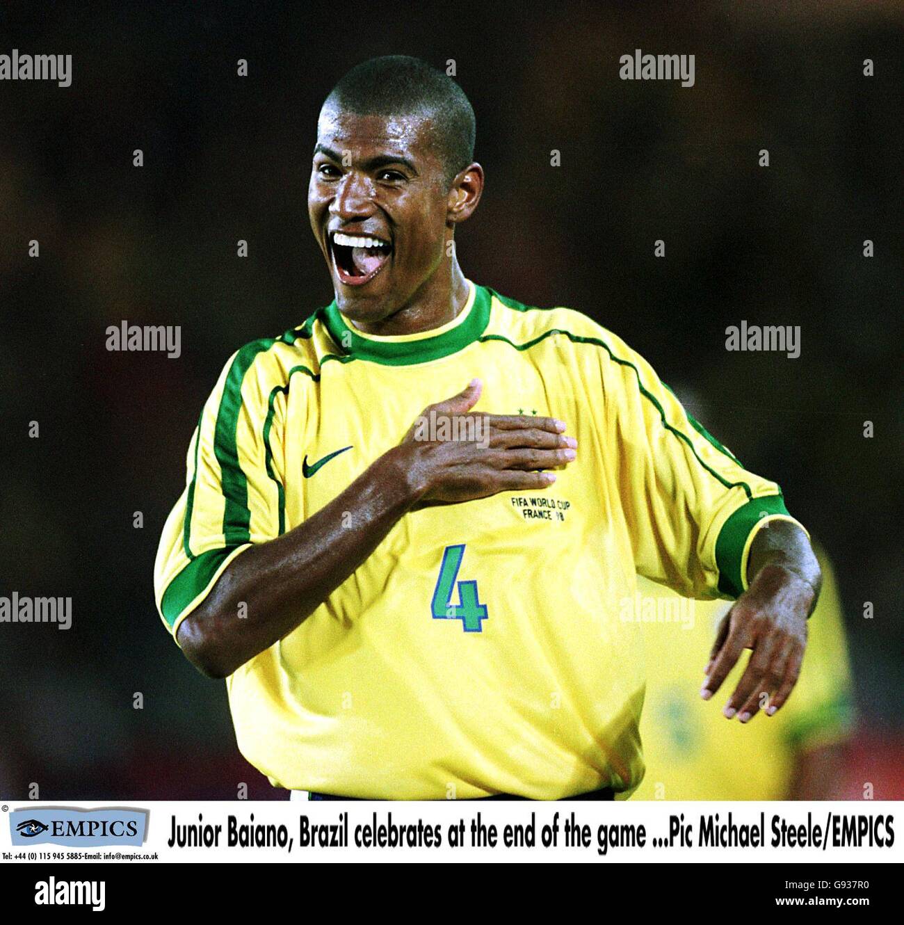 Soccer - World Cup France 98 - Quarter Final - Brazil v Denmark Stock ...