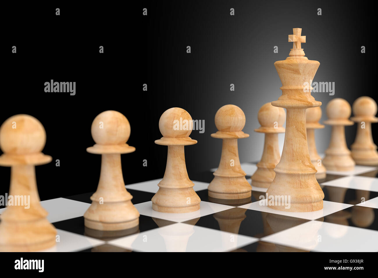 Leadership business concept illustrated by chess in 3D rendering Stock ...