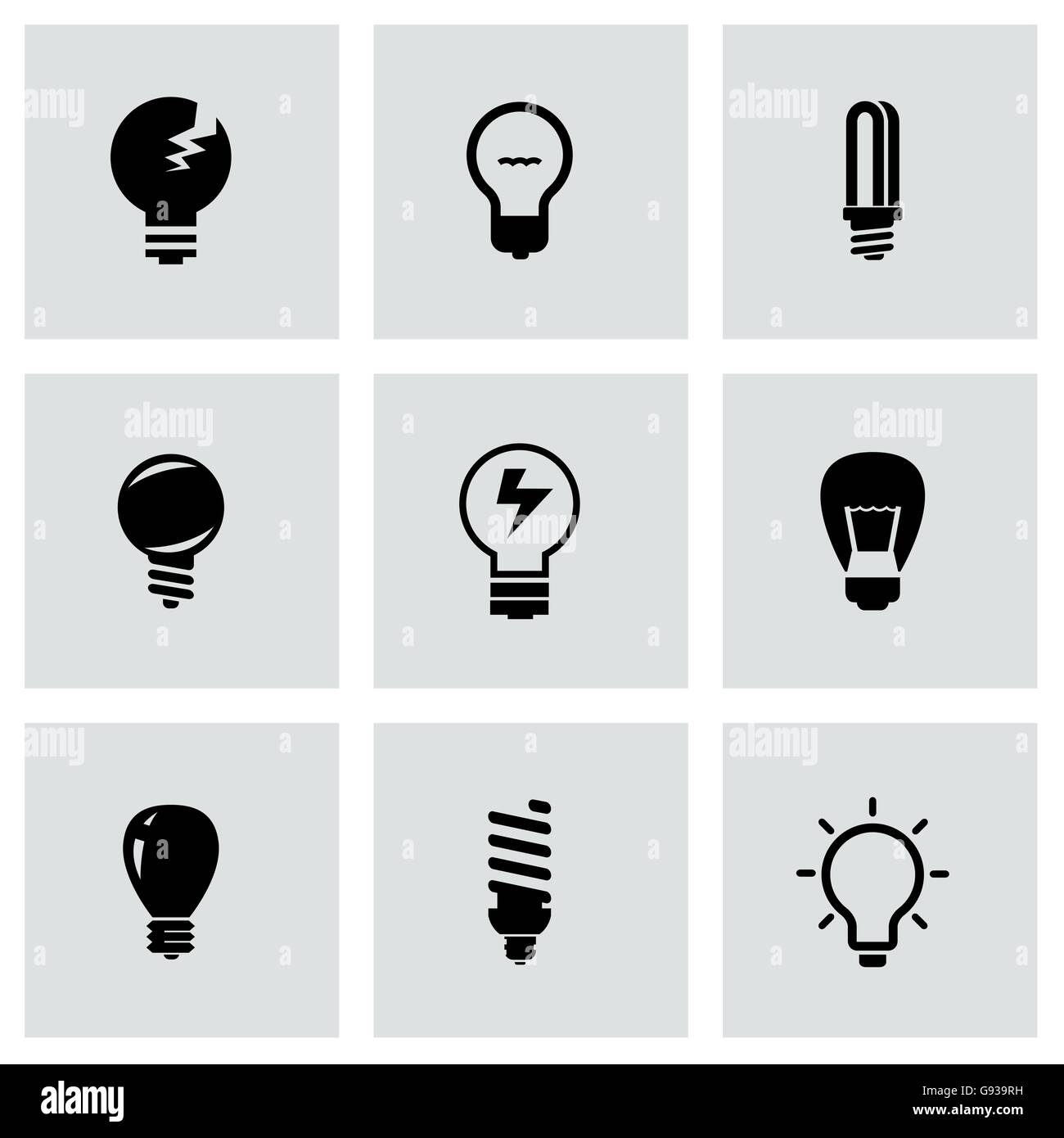 Vector black bulbs icon set Stock Vector Image & Art - Alamy