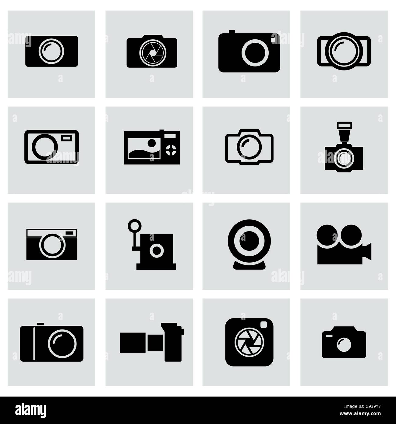 Vector black camera icon set Stock Vector Image & Art - Alamy