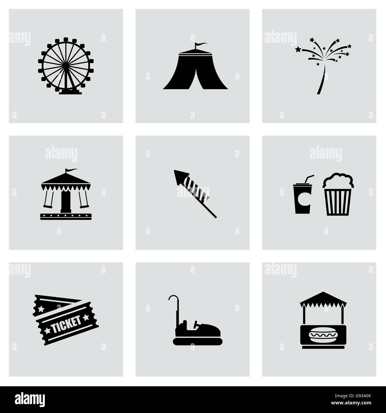 Vector black carnival icon set Stock Vector Image & Art - Alamy