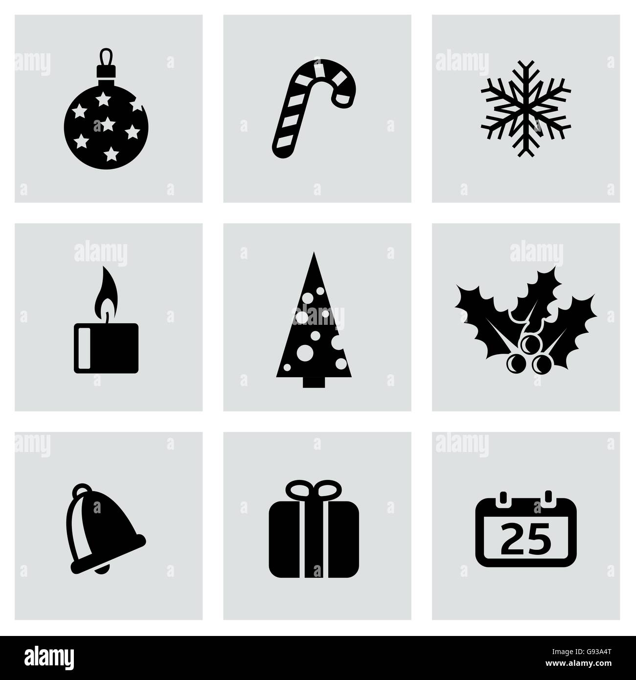 Vector black cristmas icon set Stock Vector Image & Art - Alamy