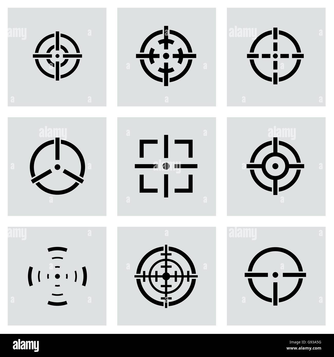 Vector black crosshair icon set Stock Vector Image & Art - Alamy