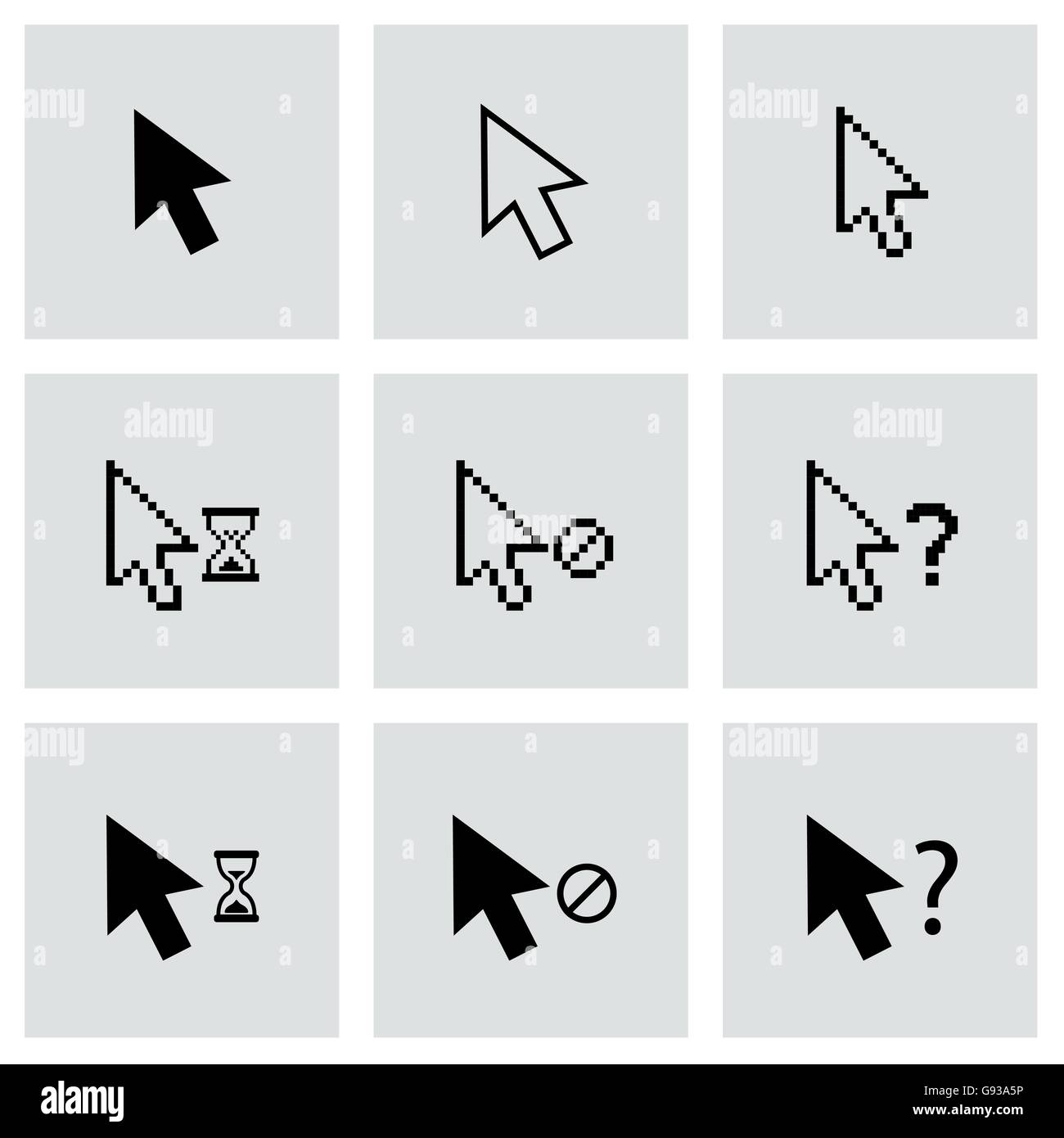 Vector black cursor icon set Stock Vector Image & Art - Alamy