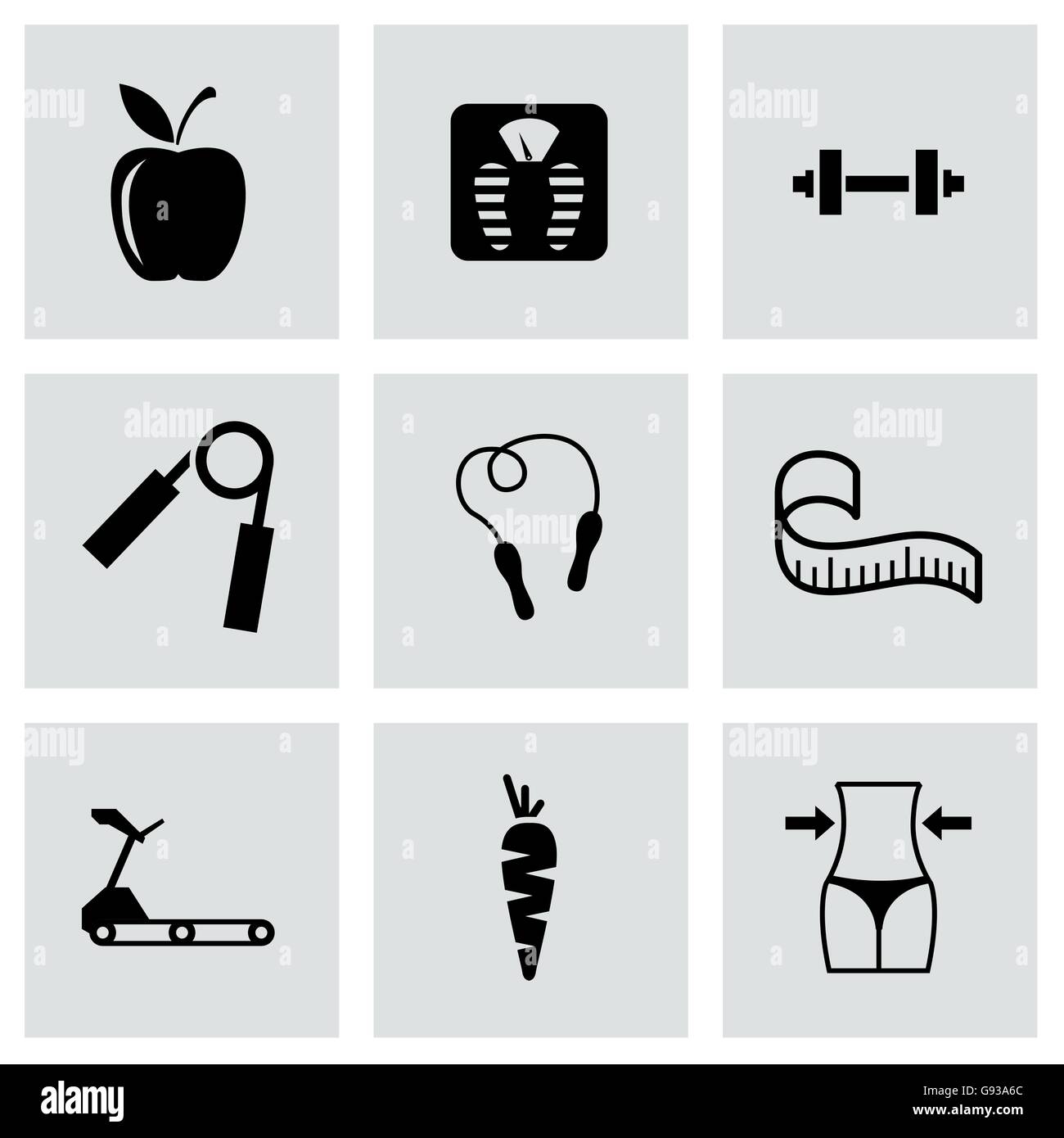 Vector black diet icon set Stock Vector Image & Art - Alamy