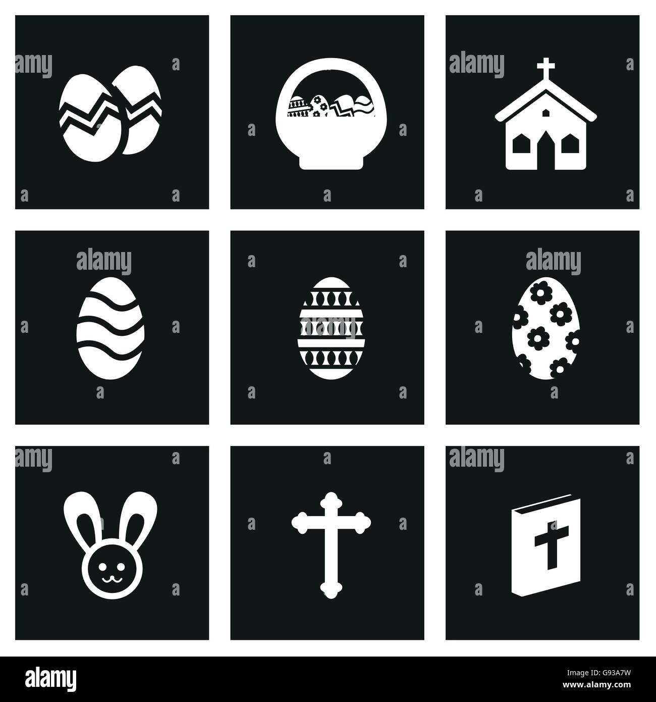 Vector black easter icon set Stock Vector Image & Art - Alamy
