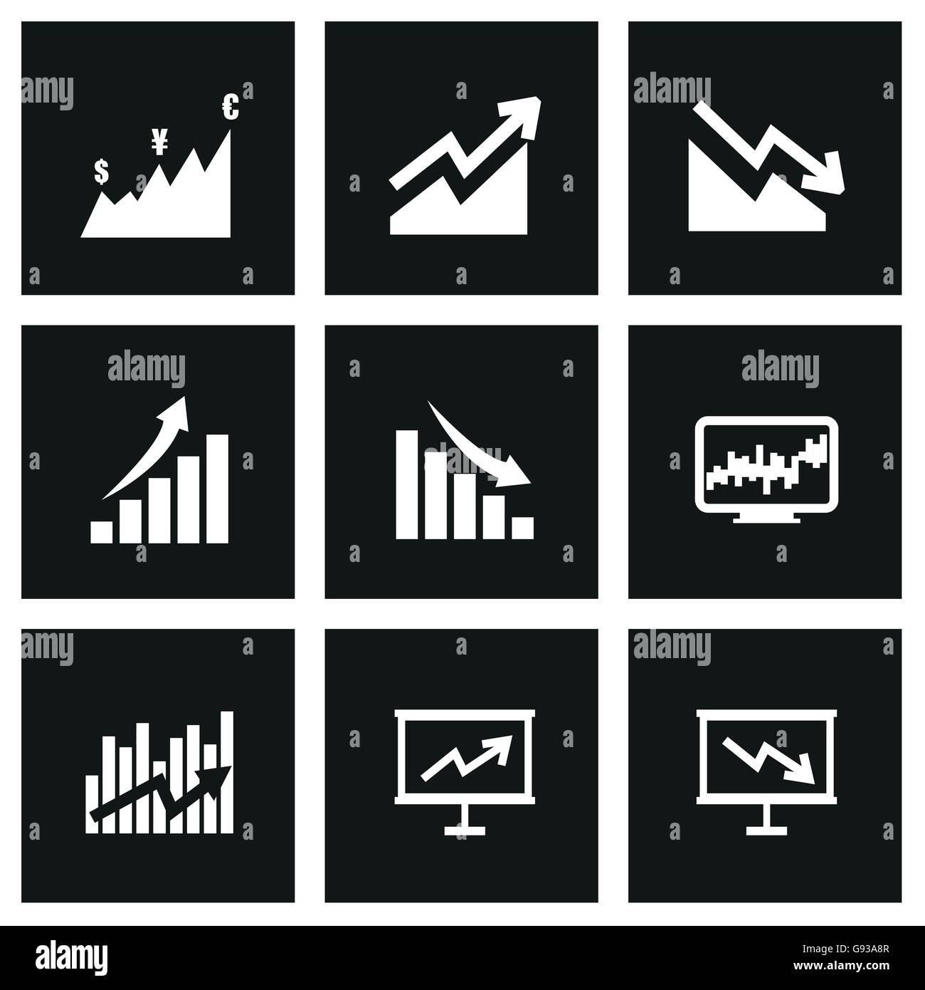 Vector black economic icon set Stock Vector Image & Art - Alamy