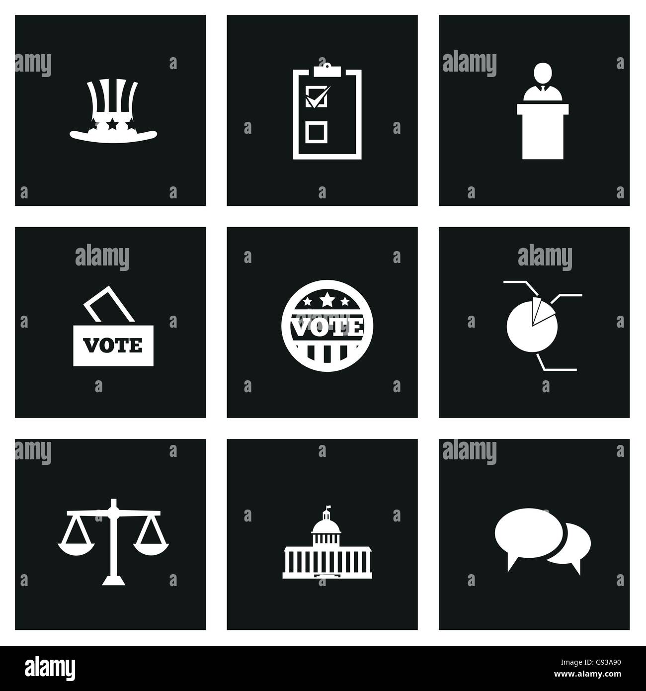 Vector black election icon set Stock Vector Image & Art - Alamy