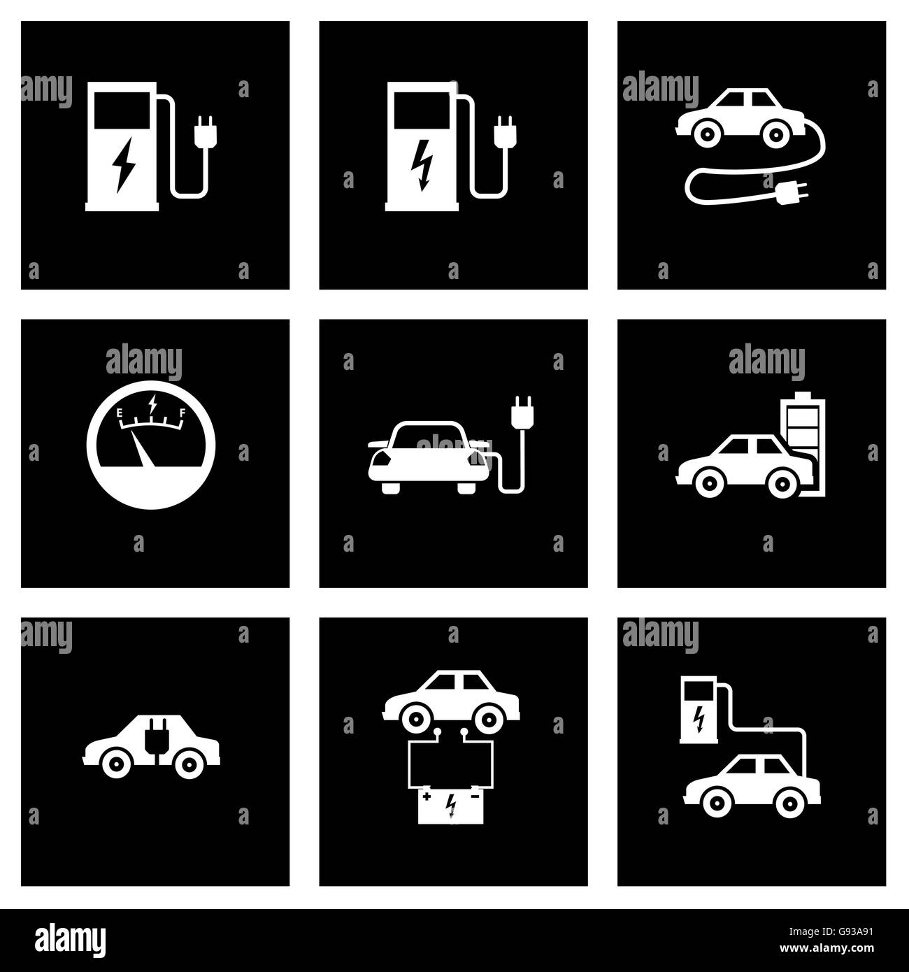 Vector black electric car icon set Stock Vector Image & Art - Alamy