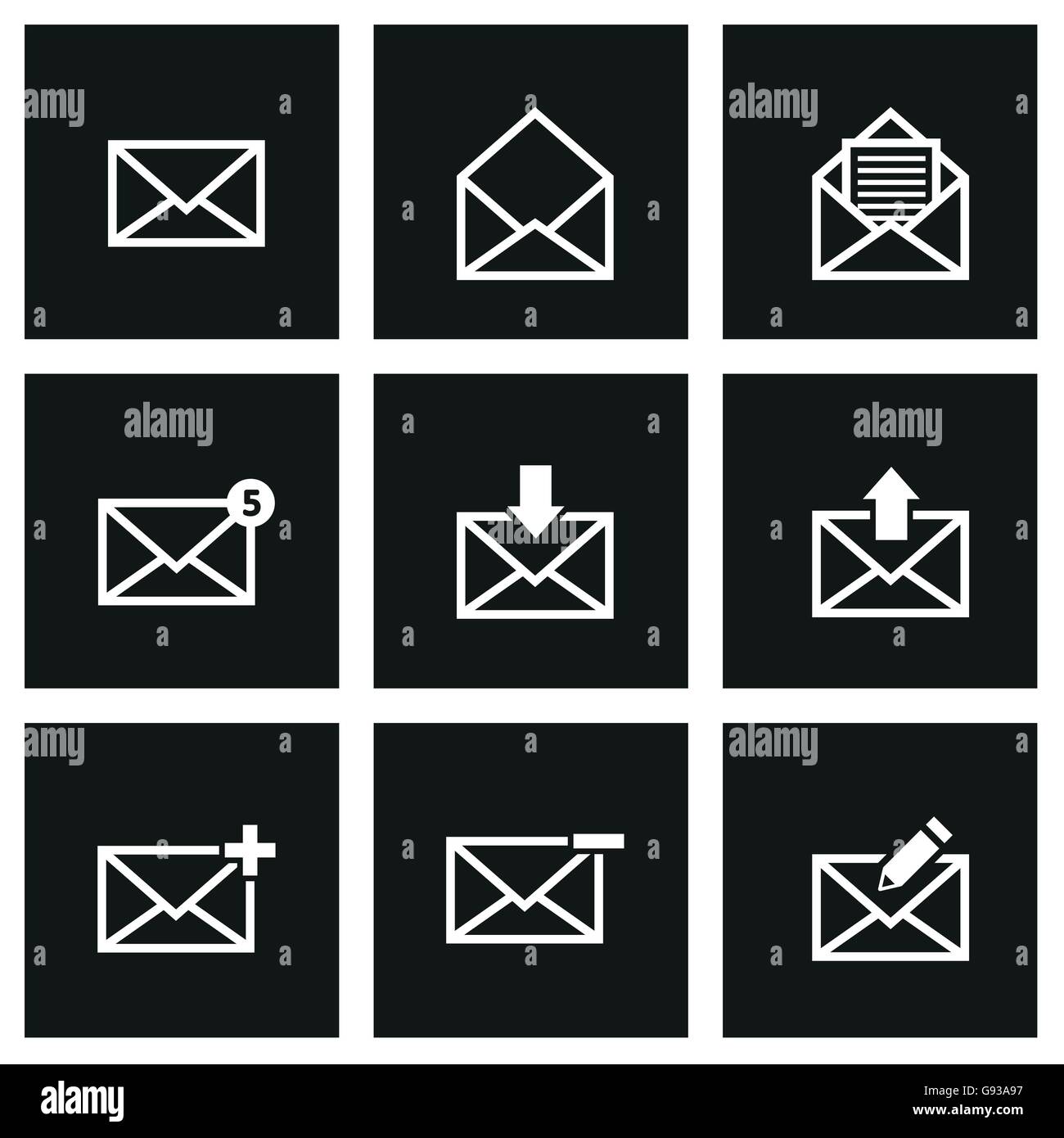 Phone icons email Stock Vector Images - Alamy