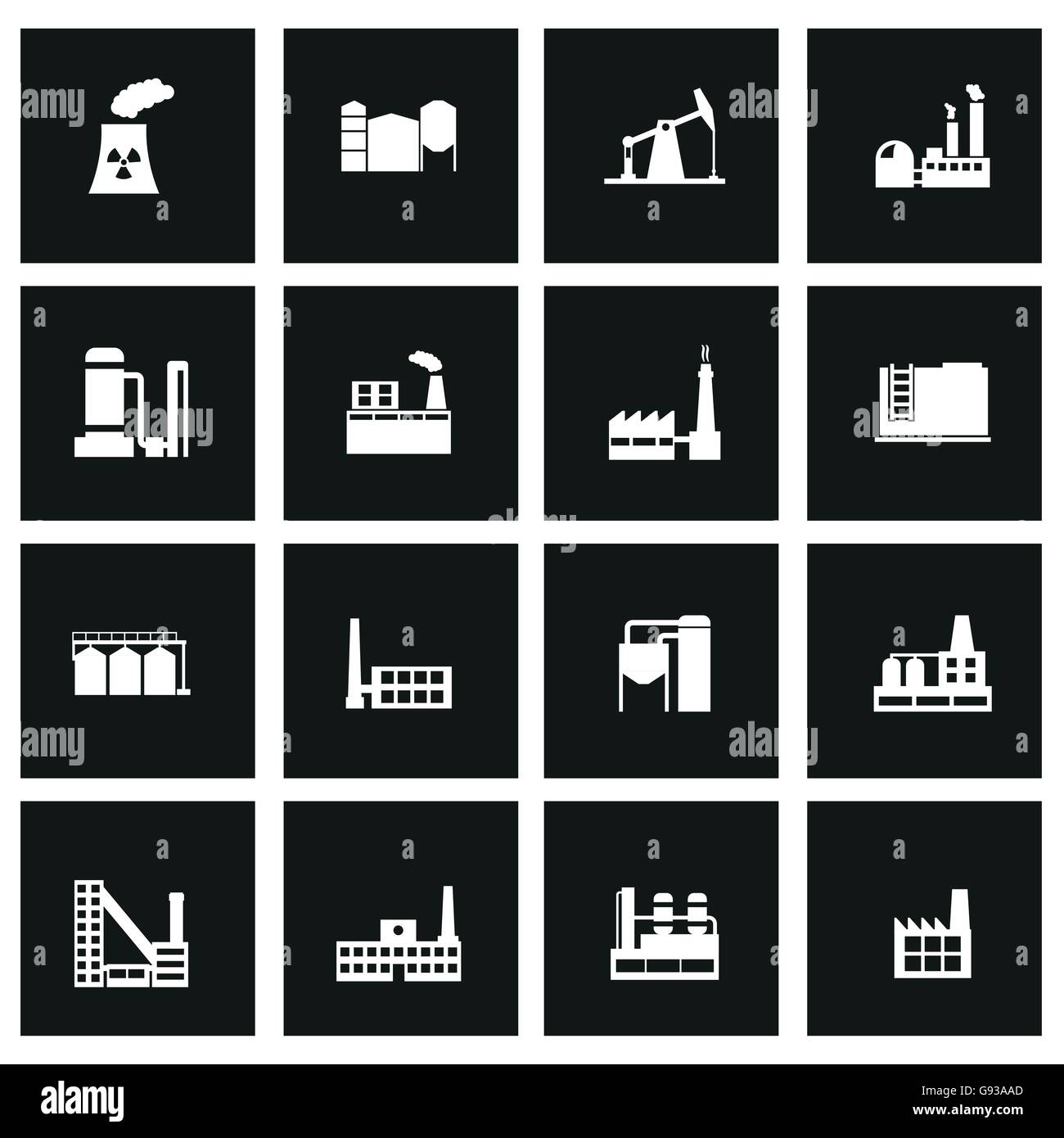 Vector black factory icon set Stock Vector Image & Art - Alamy