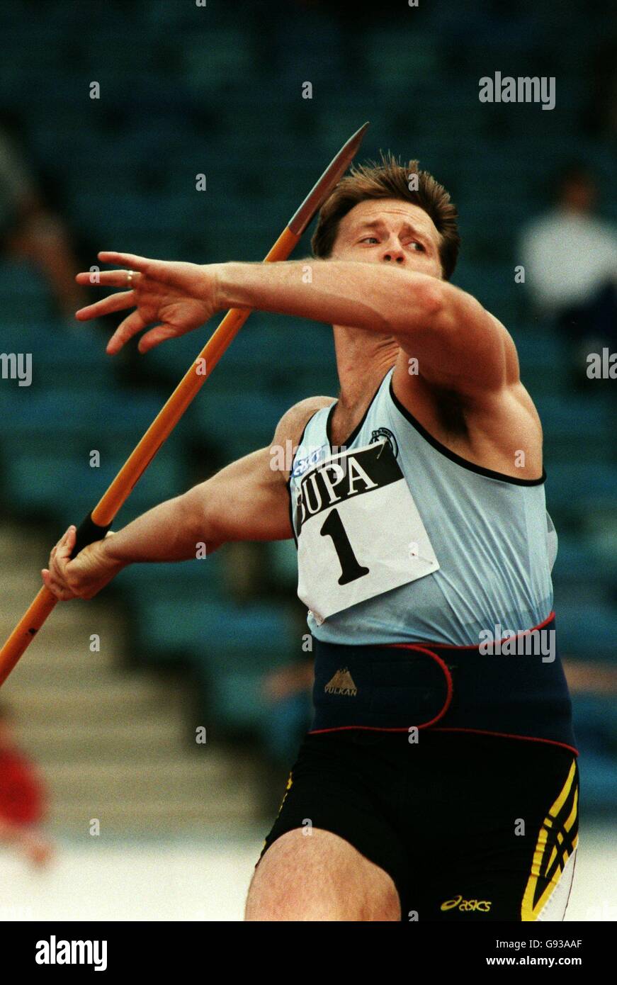 Athletics - AAA Championships - Birmingham. Steve Backley, Javellin ...