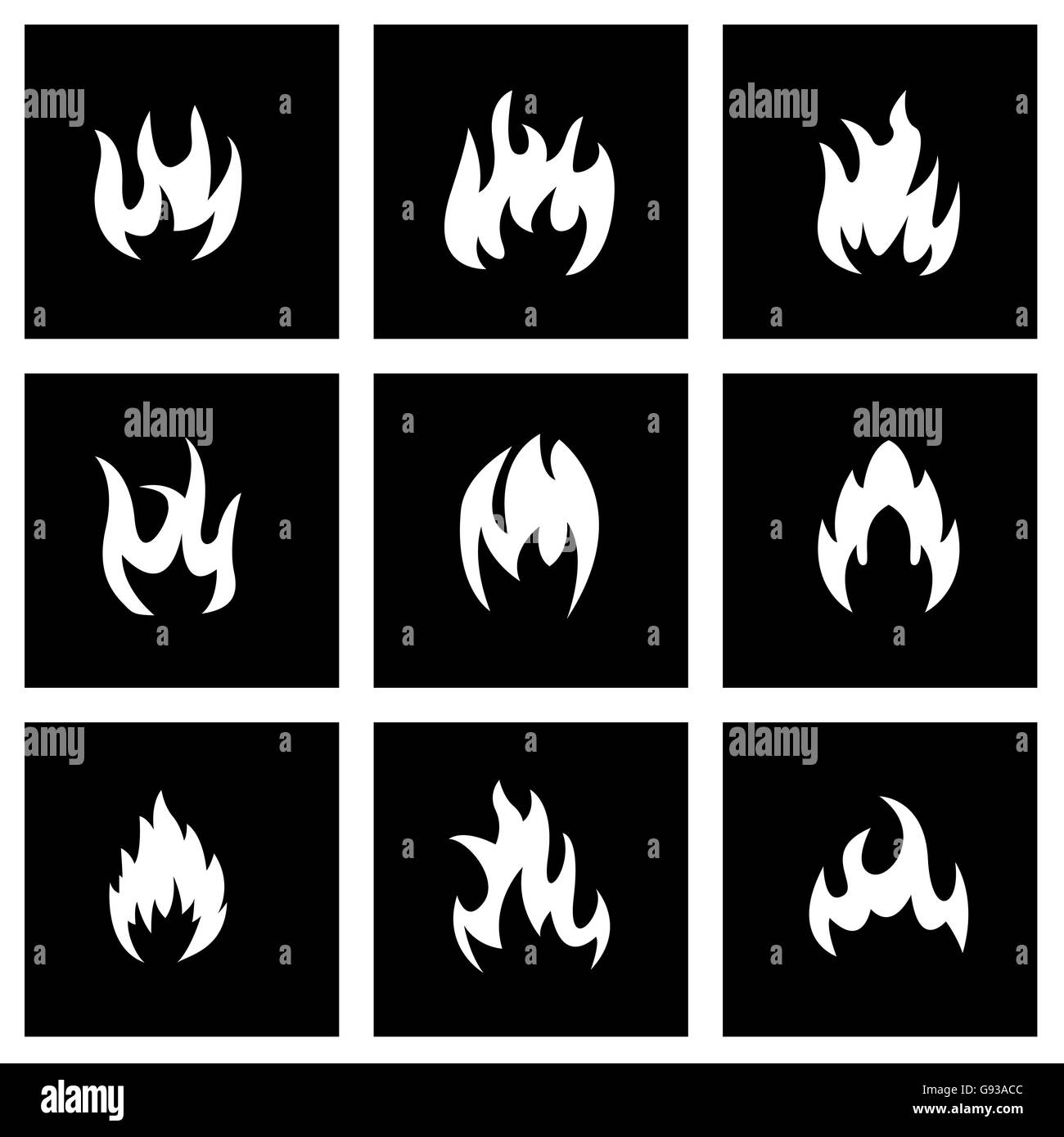 Fire icon Black and White Stock Photos & Images - Alamy