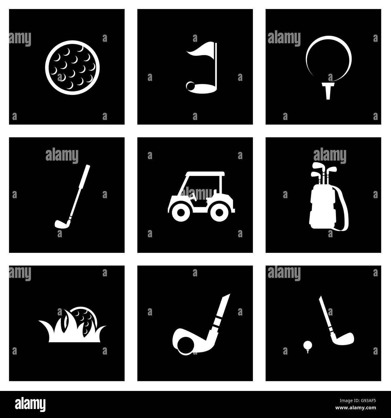 Vector black golf icon set Stock Vector Image & Art - Alamy