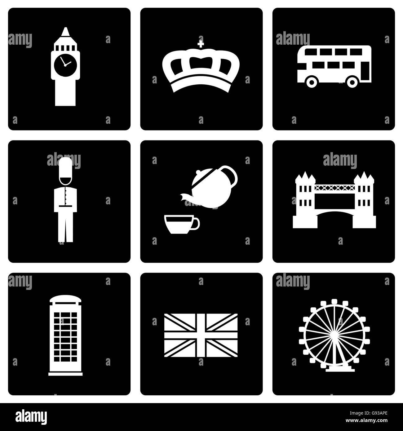 Vector black london icon set Stock Vector Image & Art - Alamy