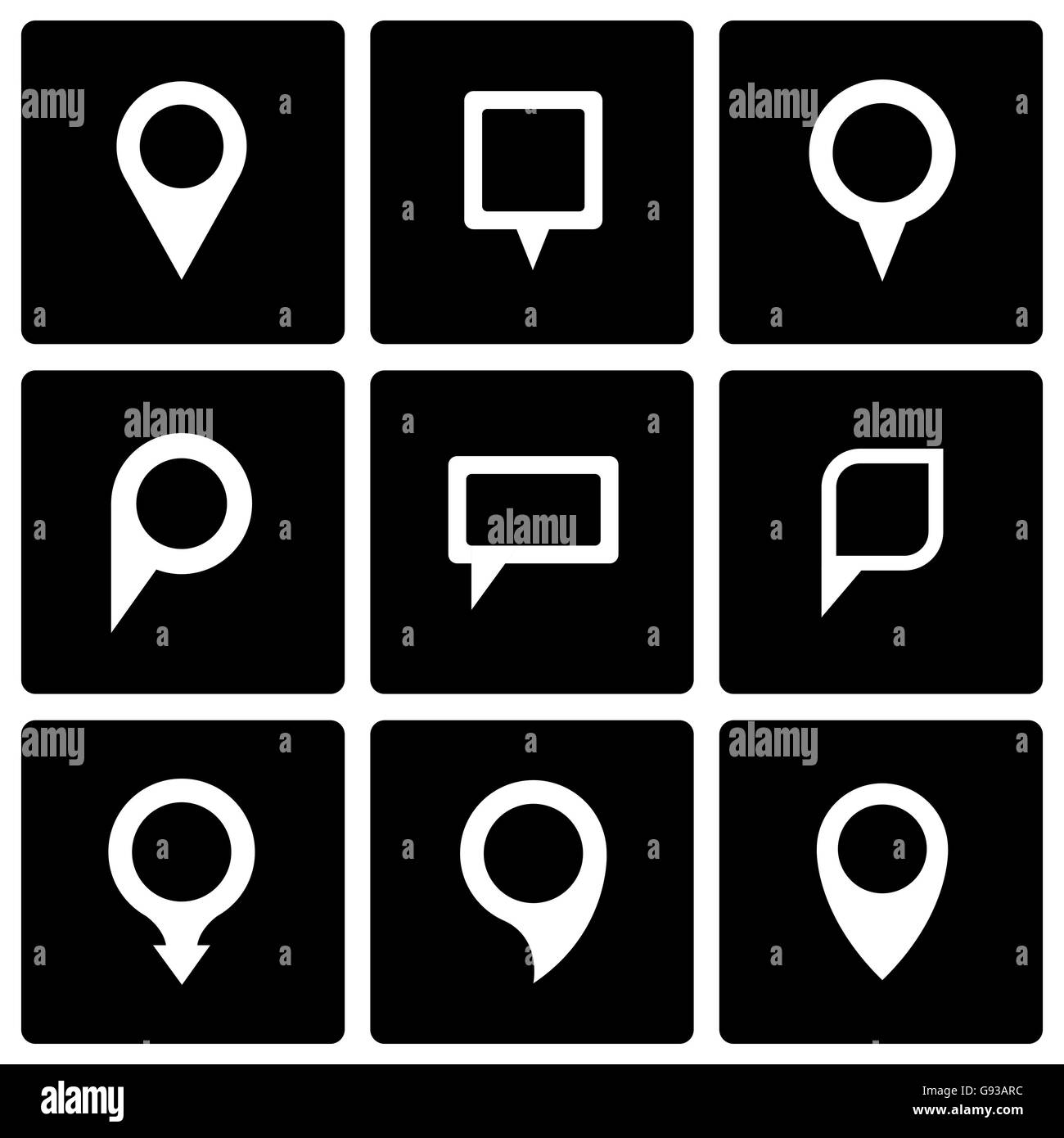 Vector black map pointer icon set Stock Vector Image & Art - Alamy