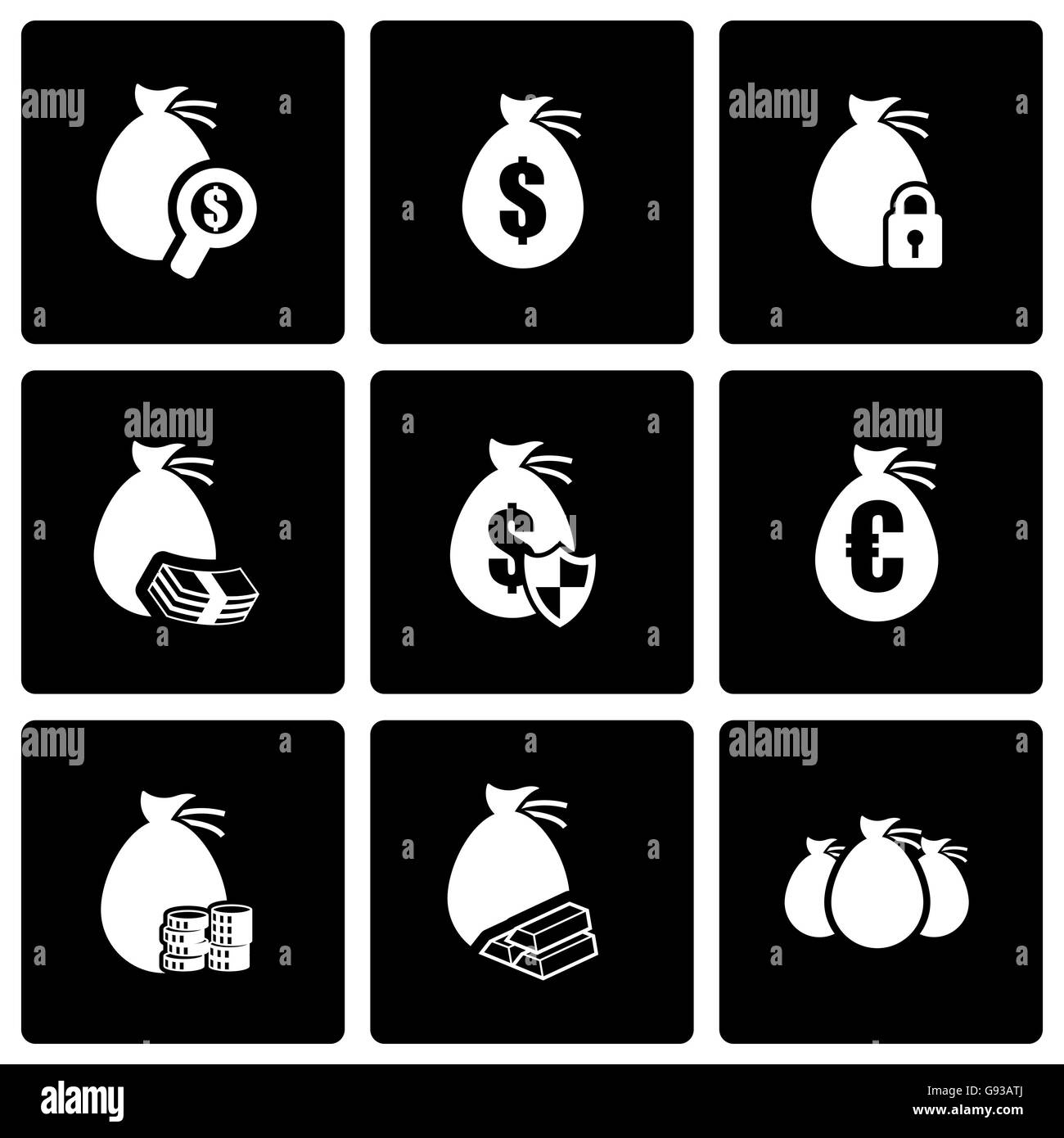 Vector black money icon set Stock Vector Image & Art - Alamy