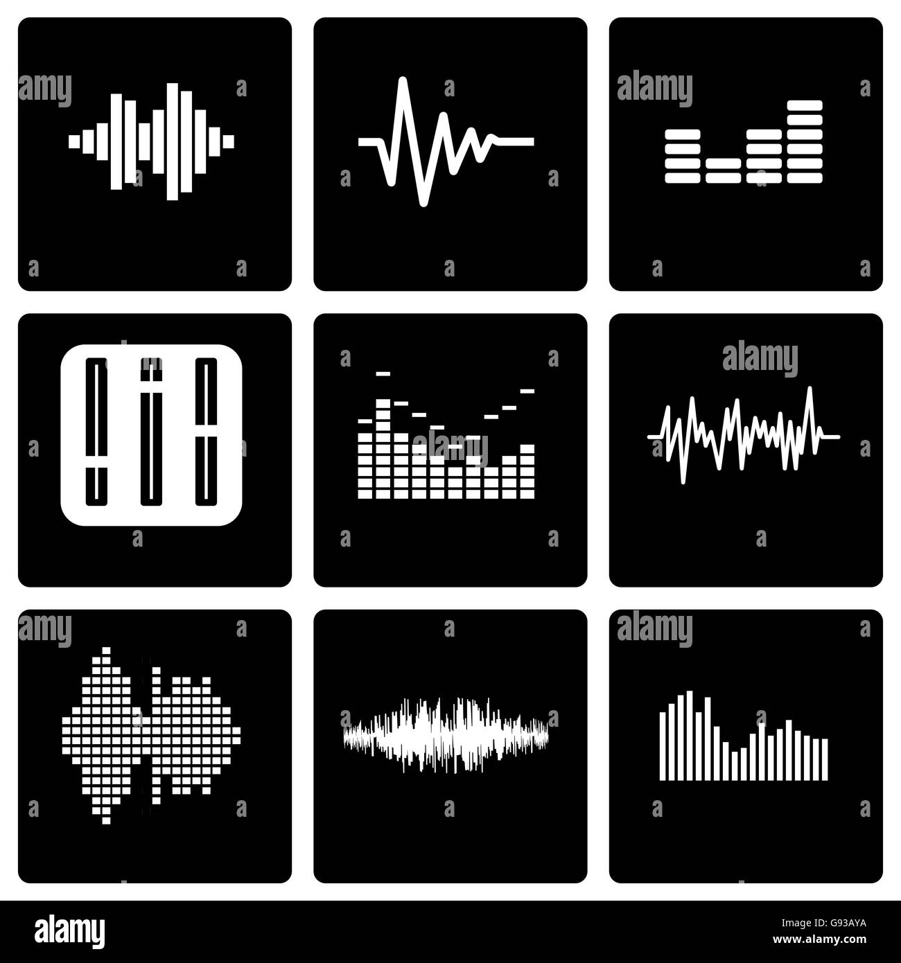 Vector black music soundwave icon set Stock Vector Image & Art - Alamy