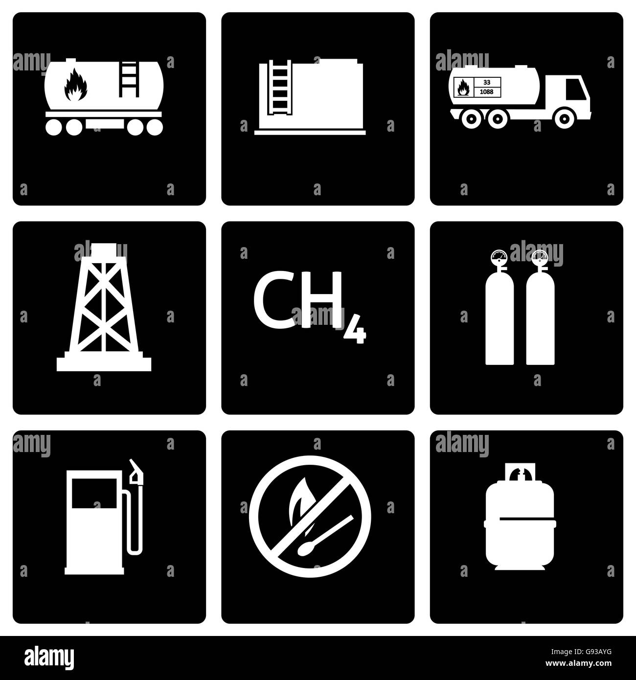 Vector black natural gas icon set Stock Vector Image & Art - Alamy