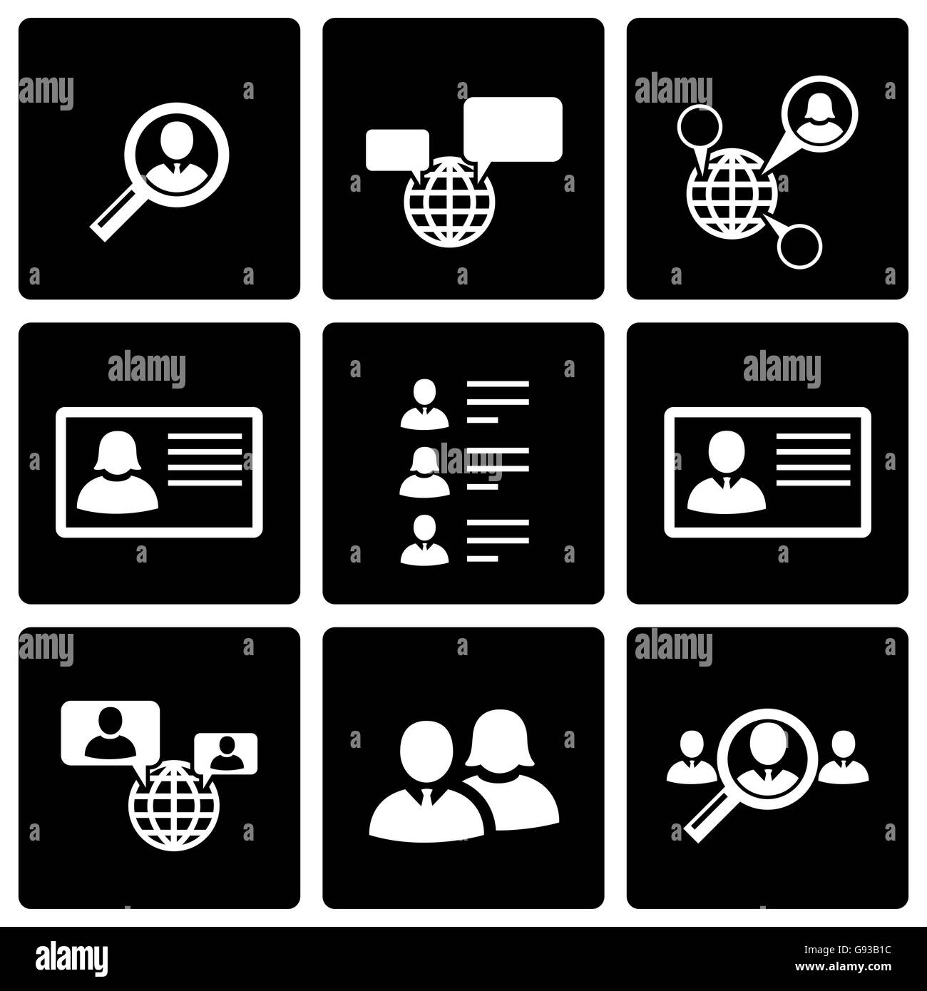 Vector black people search icon set Stock Vector Image & Art - Alamy