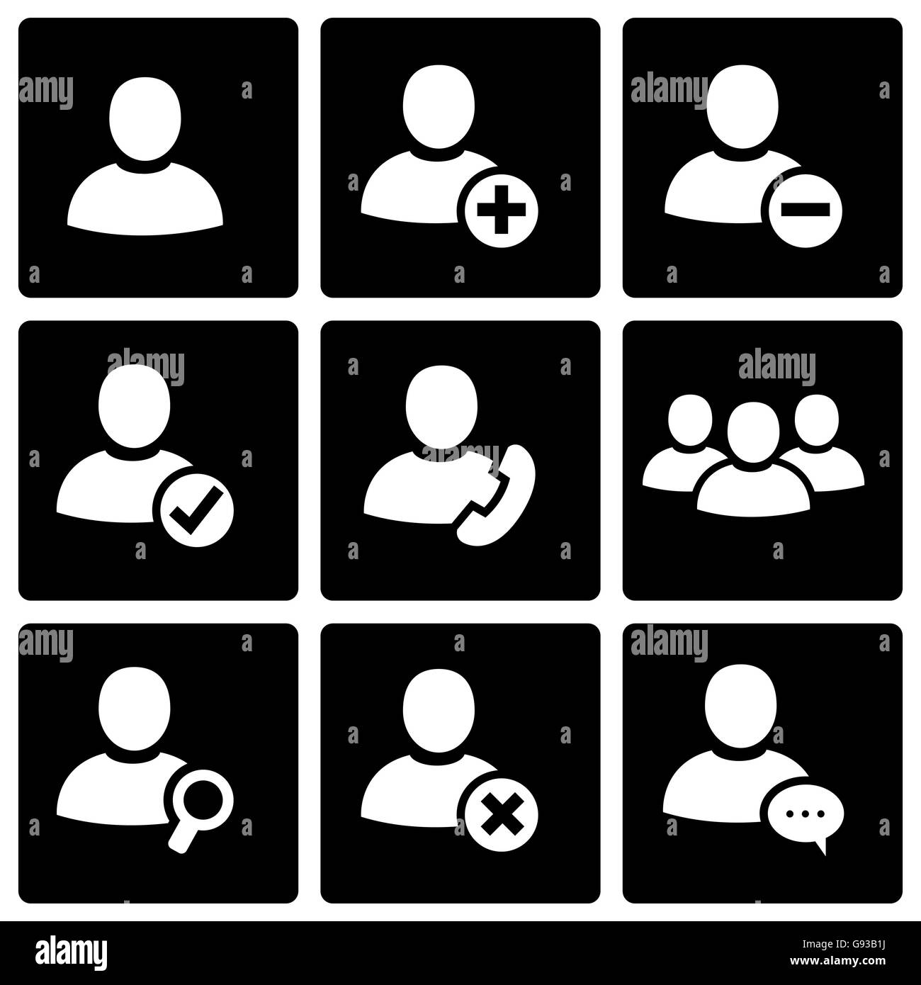 Vector black people icon set Stock Vector Image & Art - Alamy