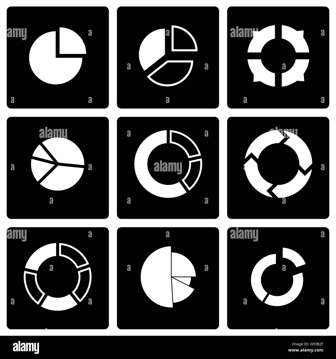 Line chart icons circle Black and White Stock Photos & Images - Alamy