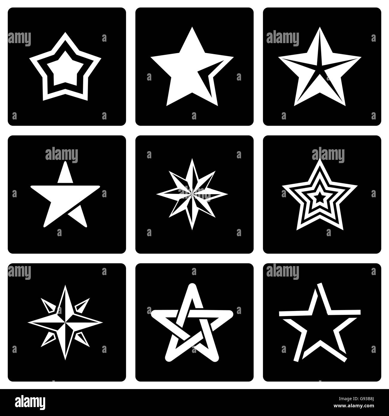 Vector black stars icon set Stock Vector Image & Art - Alamy
