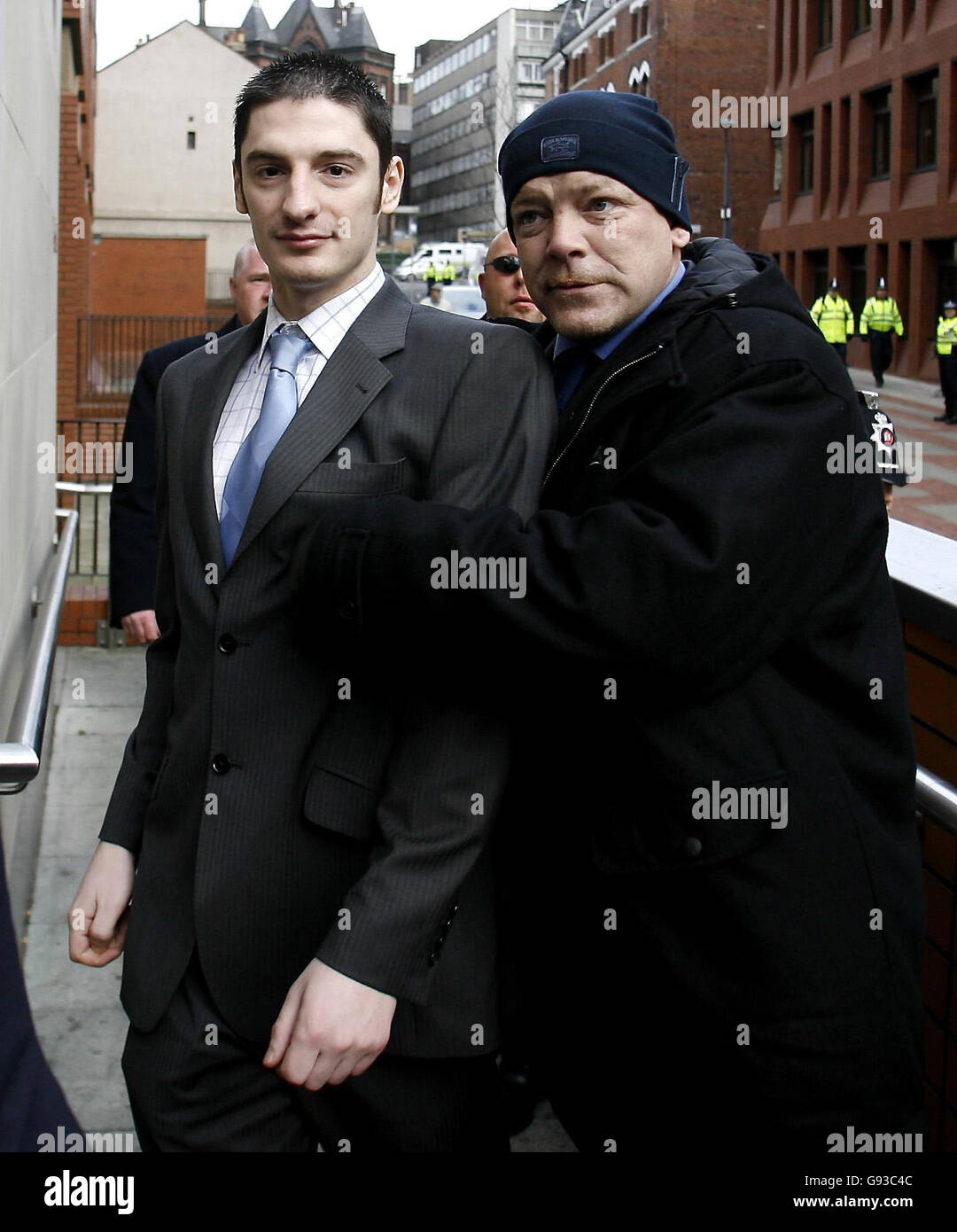 Mark Collett (left) arrives at Leeds Crown Court, Wednesday January 25 ...