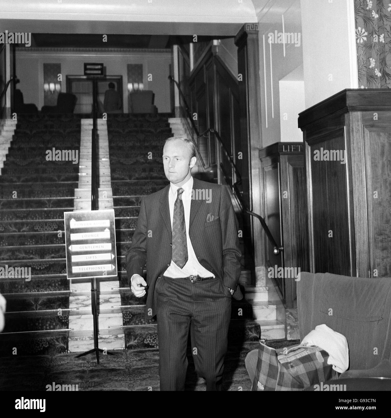 West Bromwich Albion manager Don Howe arrives for the hearing Stock ...
