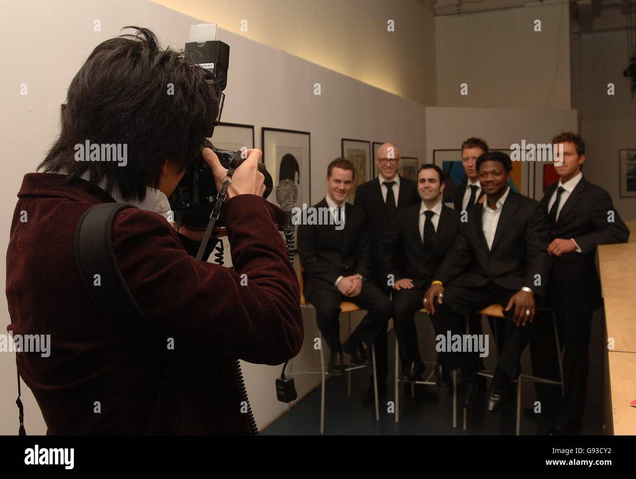 (Back row L to R) James Fortune, Andy Frost, Steve Trowell. (Front row ...