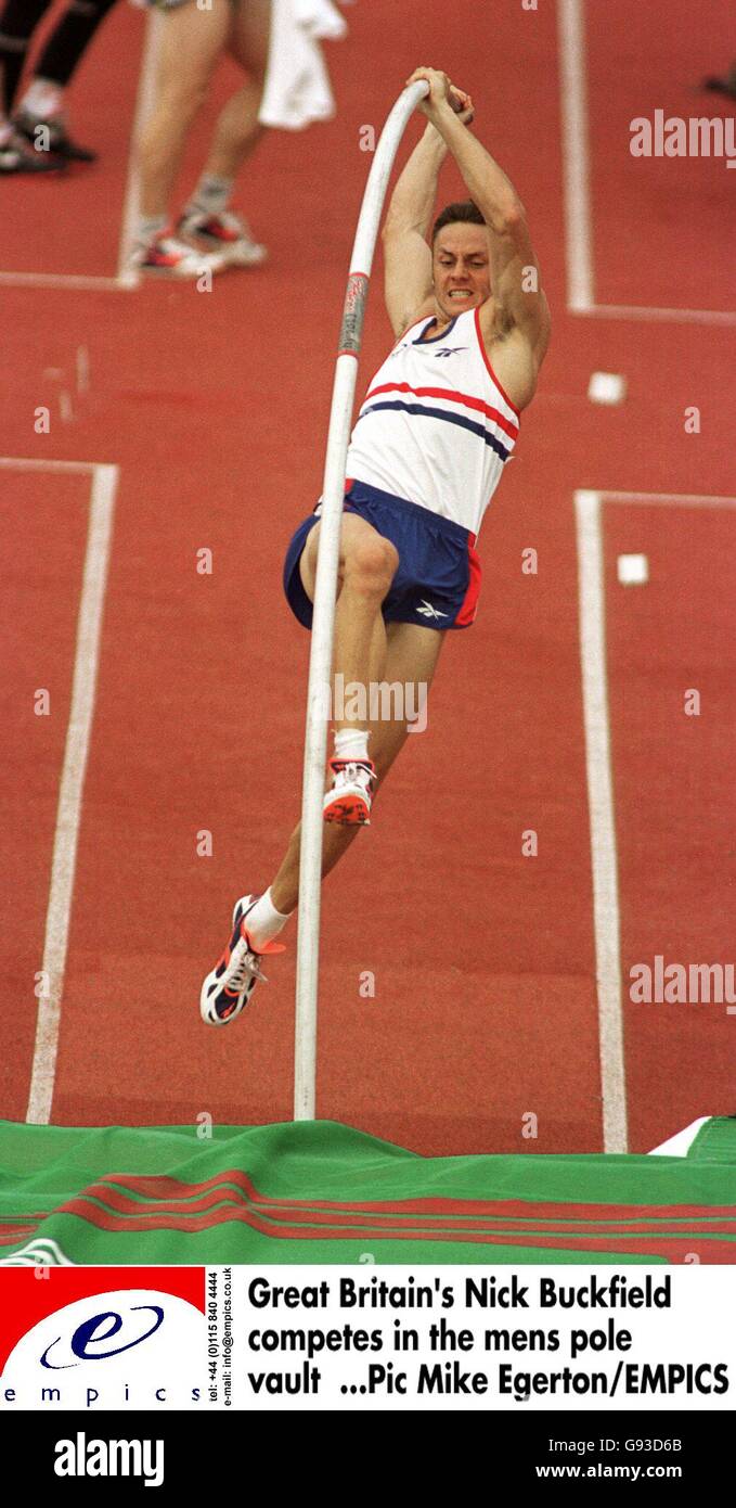 Great britains nick buckfield competes in the mens pole vault hi-res ...