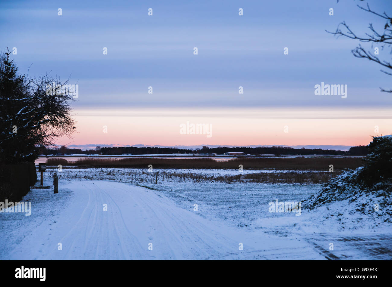 Winter Evening Landscape Stock Photo - Alamy