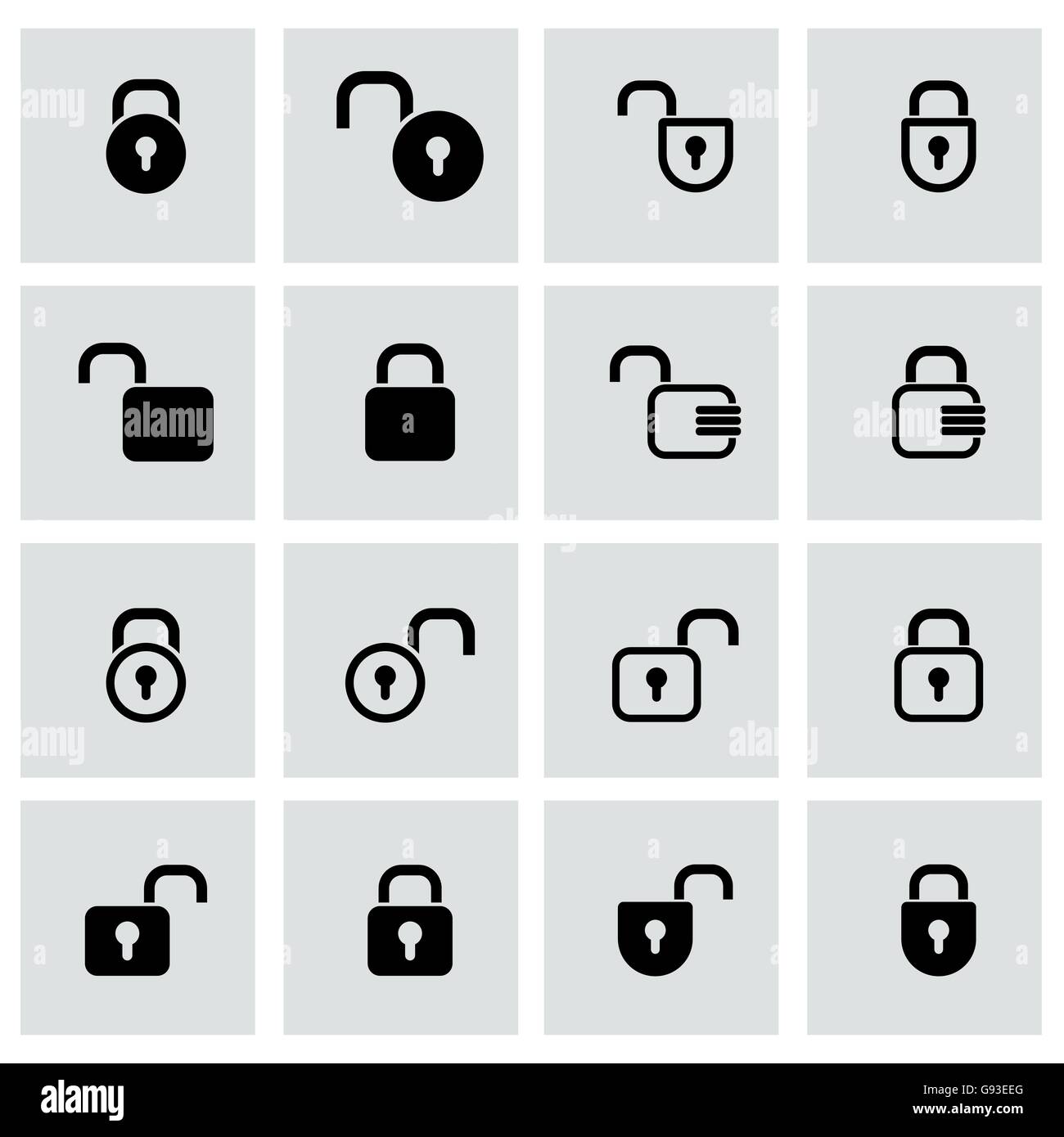 Vector black locks icon set Stock Vector Image & Art - Alamy