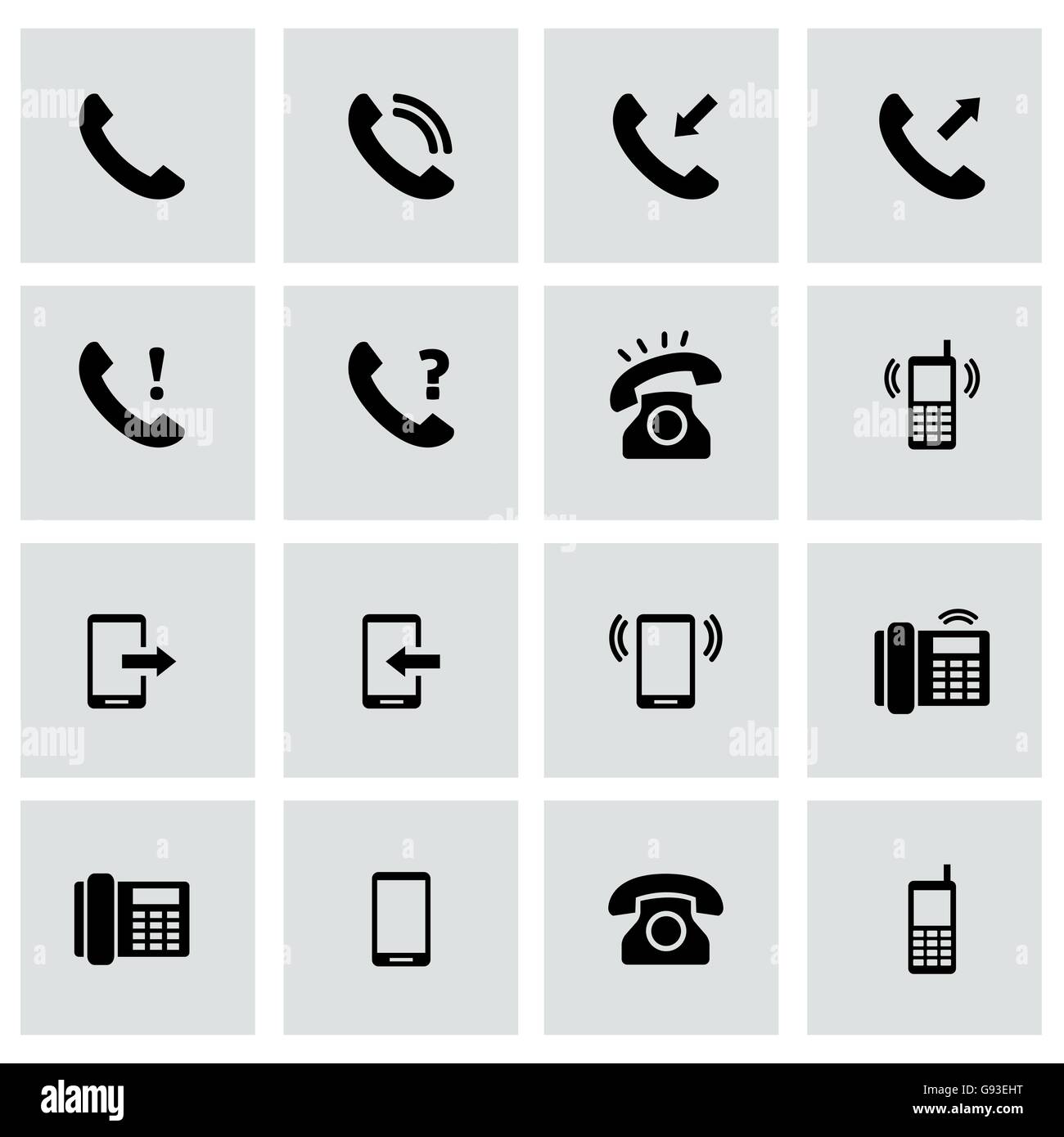 Vector black telephone icon set Stock Vector Image & Art - Alamy
