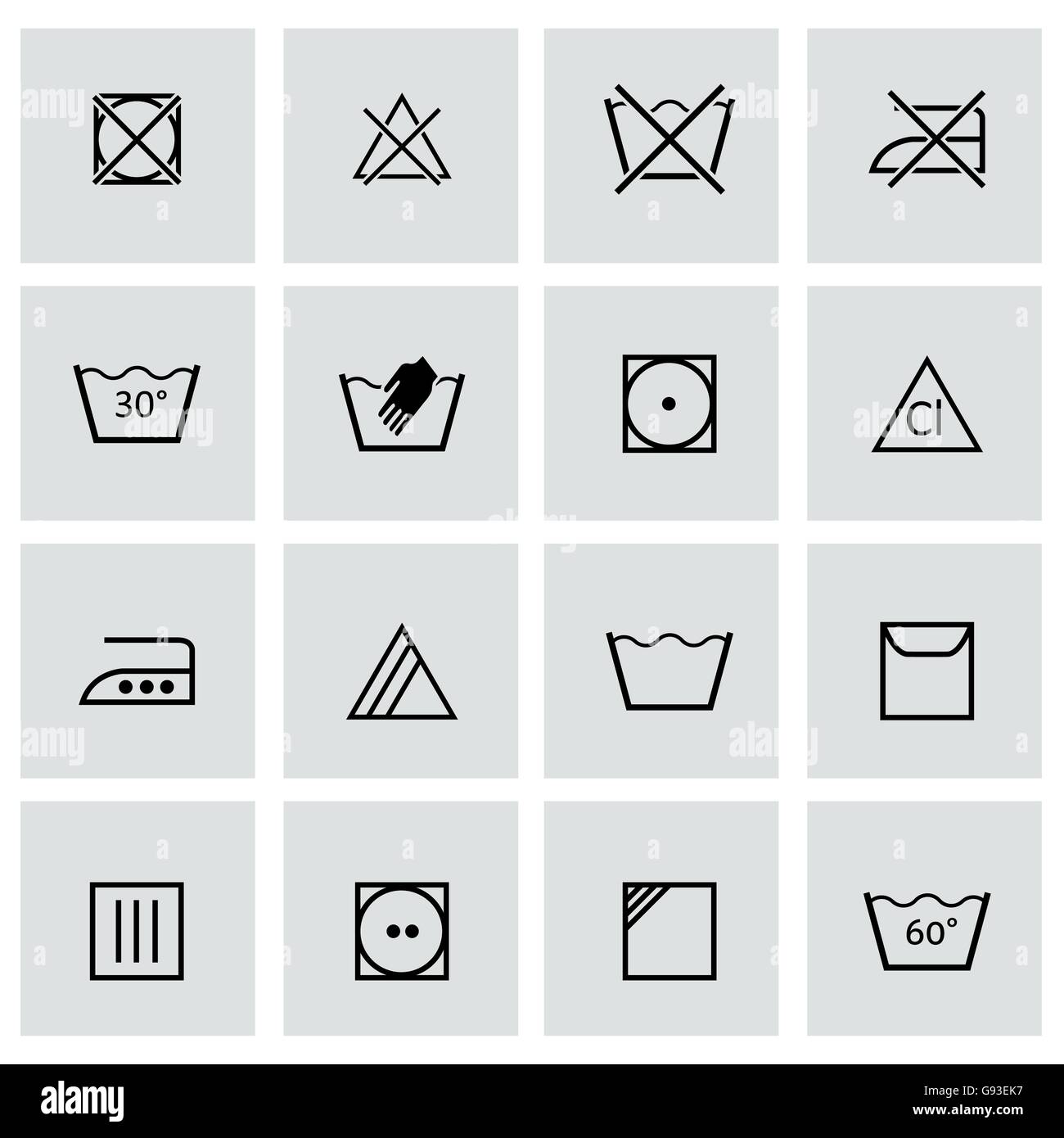 Vector black washing signs icon set Stock Vector Image & Art - Alamy