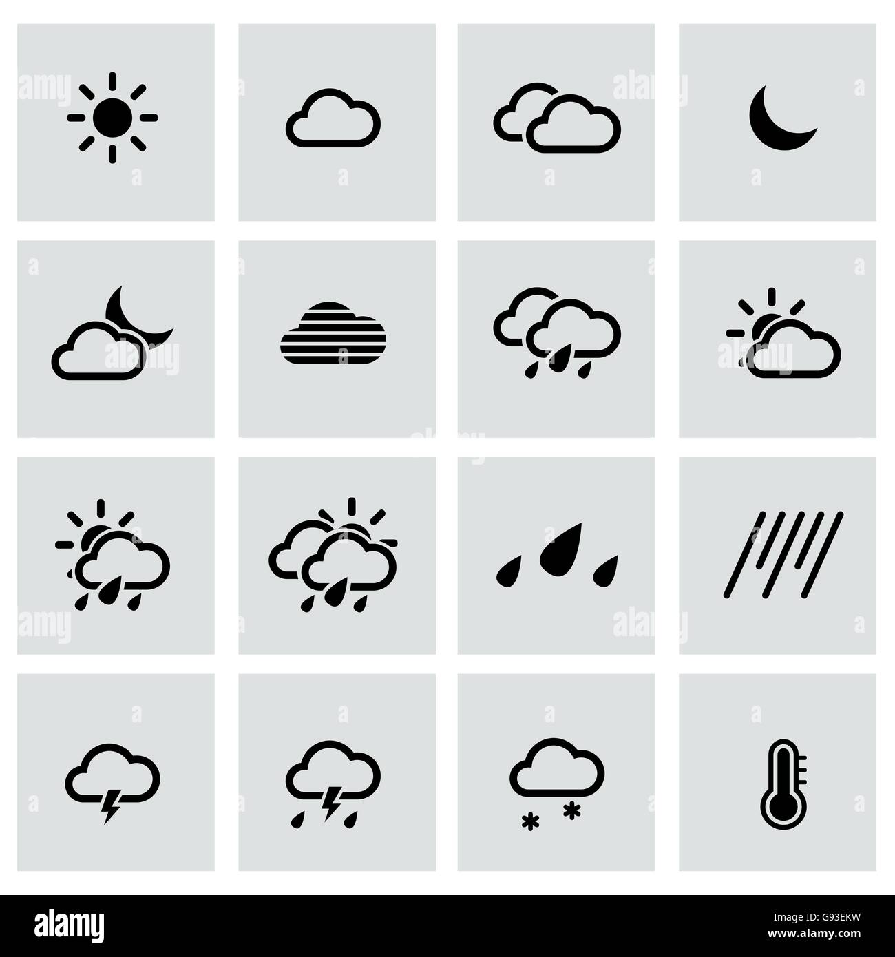 Vector black weather icon set Stock Vector Image & Art - Alamy