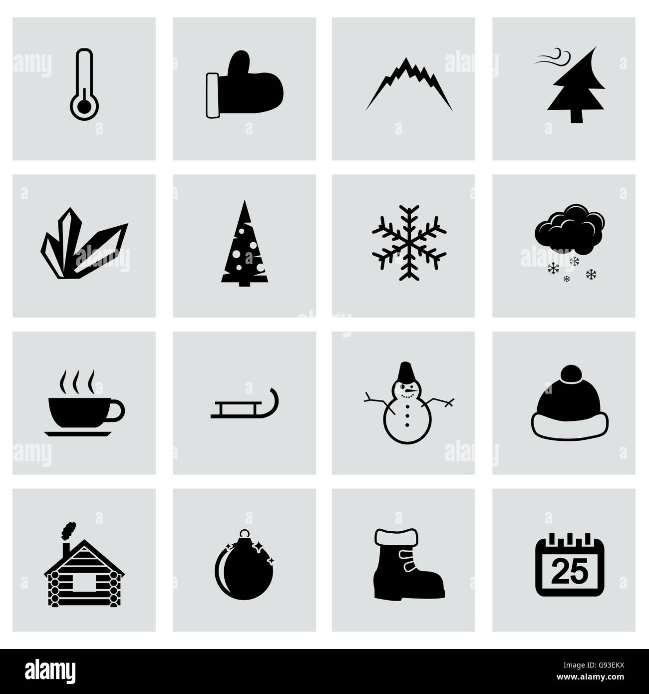 Vector black winter icon set Stock Vector Image & Art - Alamy