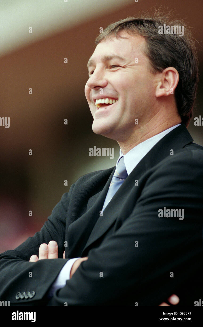 Middlesbrough manager bryan robson enjoying the match hi-res stock ...