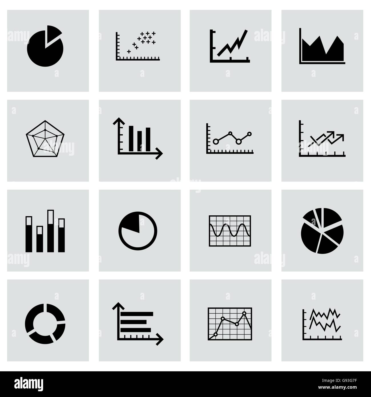 Vector black diagrams icons set Stock Vector Image & Art - Alamy
