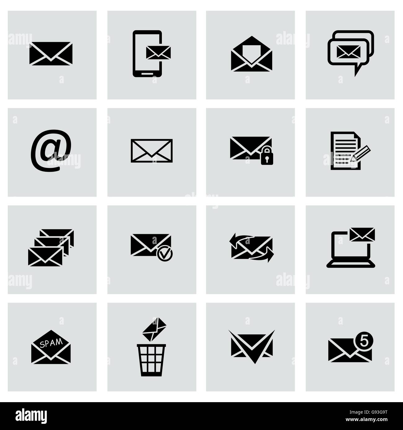 Email message postage envelope icons Stock Vector Images - Alamy