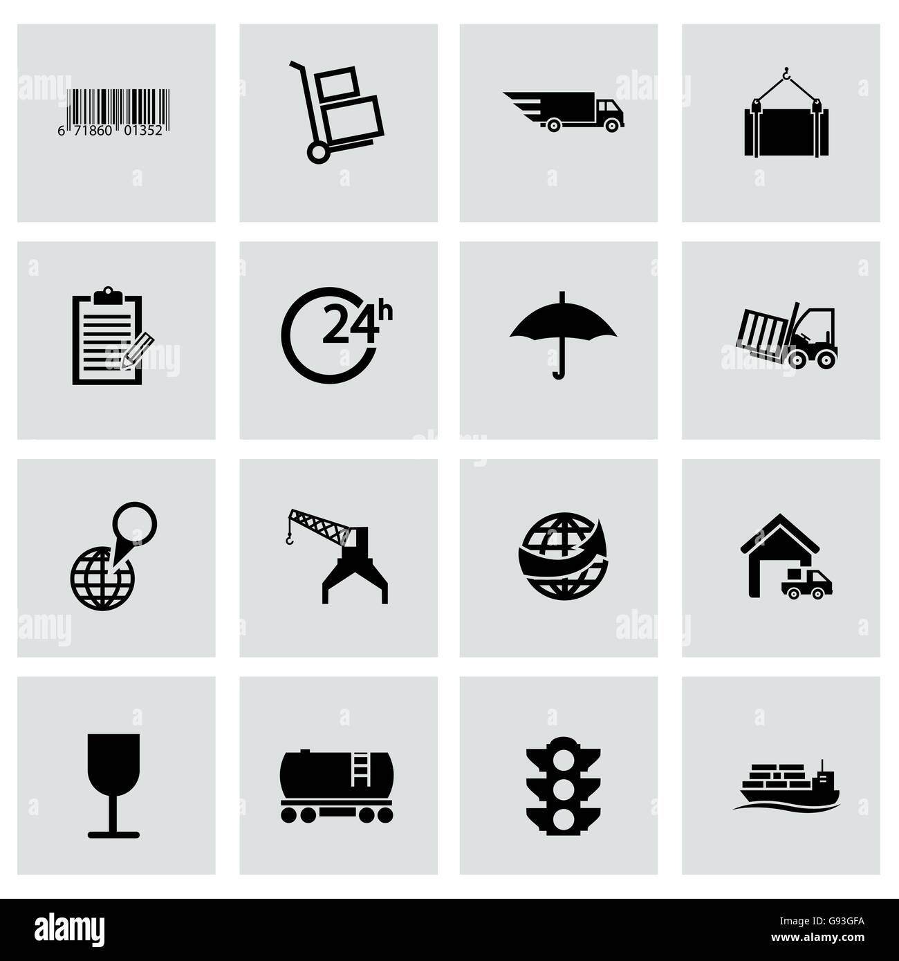 Vector black logistic icons set Stock Vector Image & Art - Alamy
