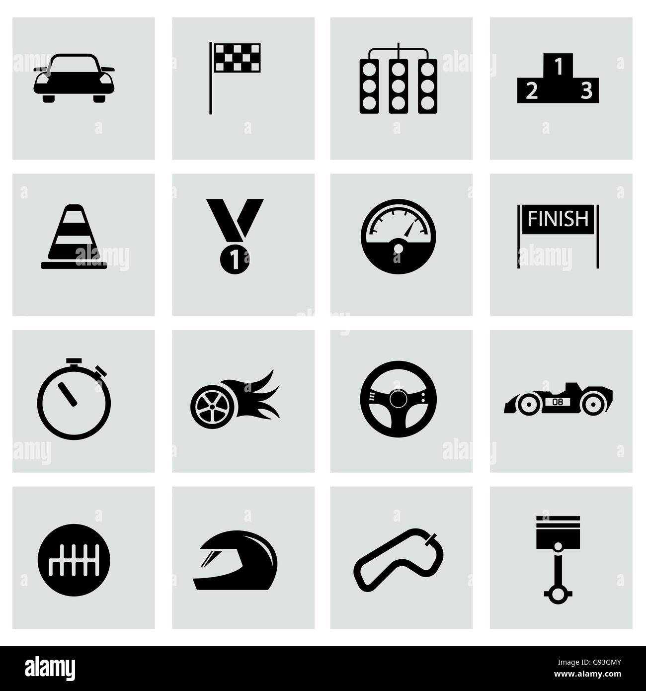 Vector black racing icons set Stock Vector Image & Art - Alamy