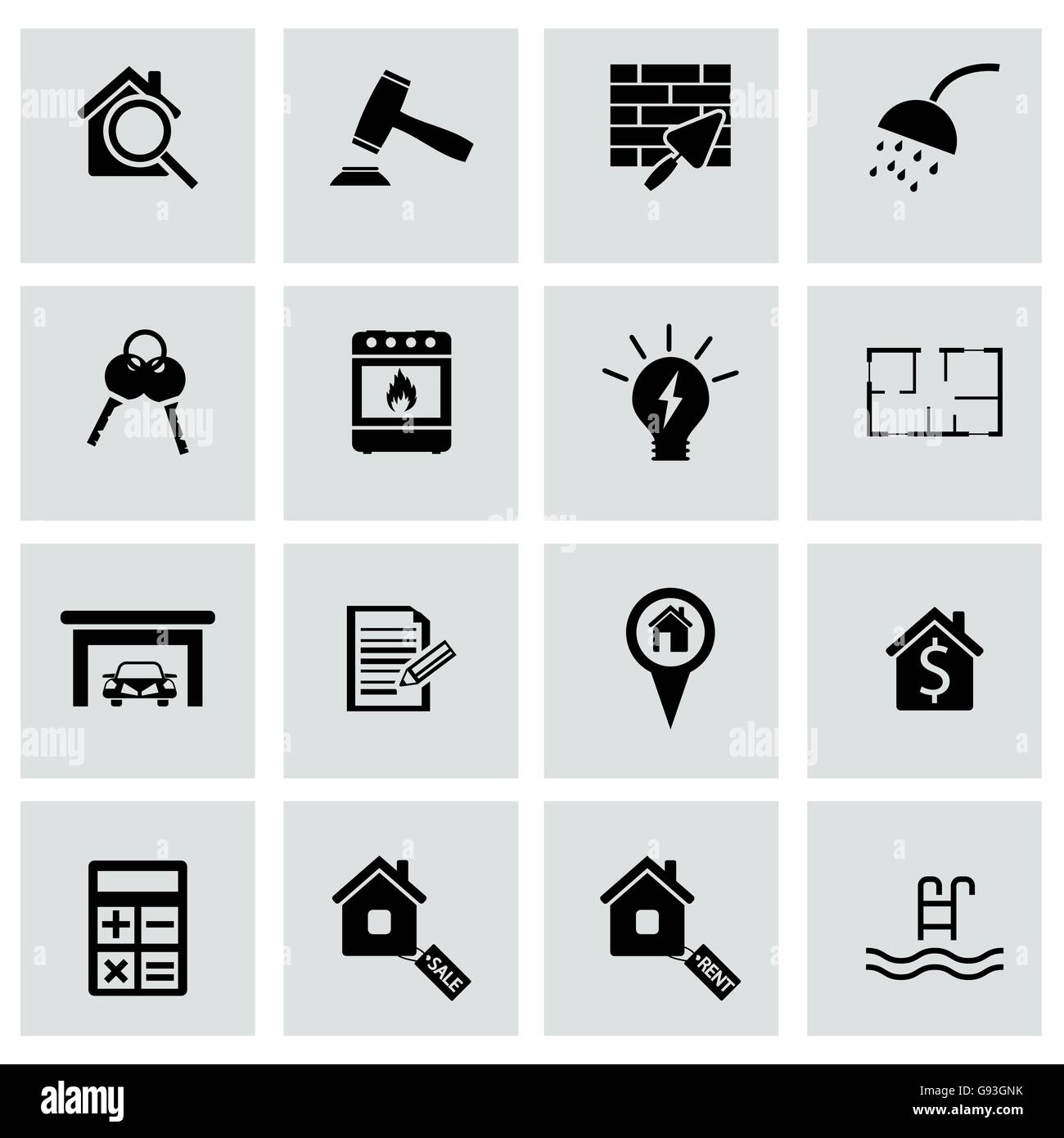 Small building icons set Stock Vector Images - Alamy