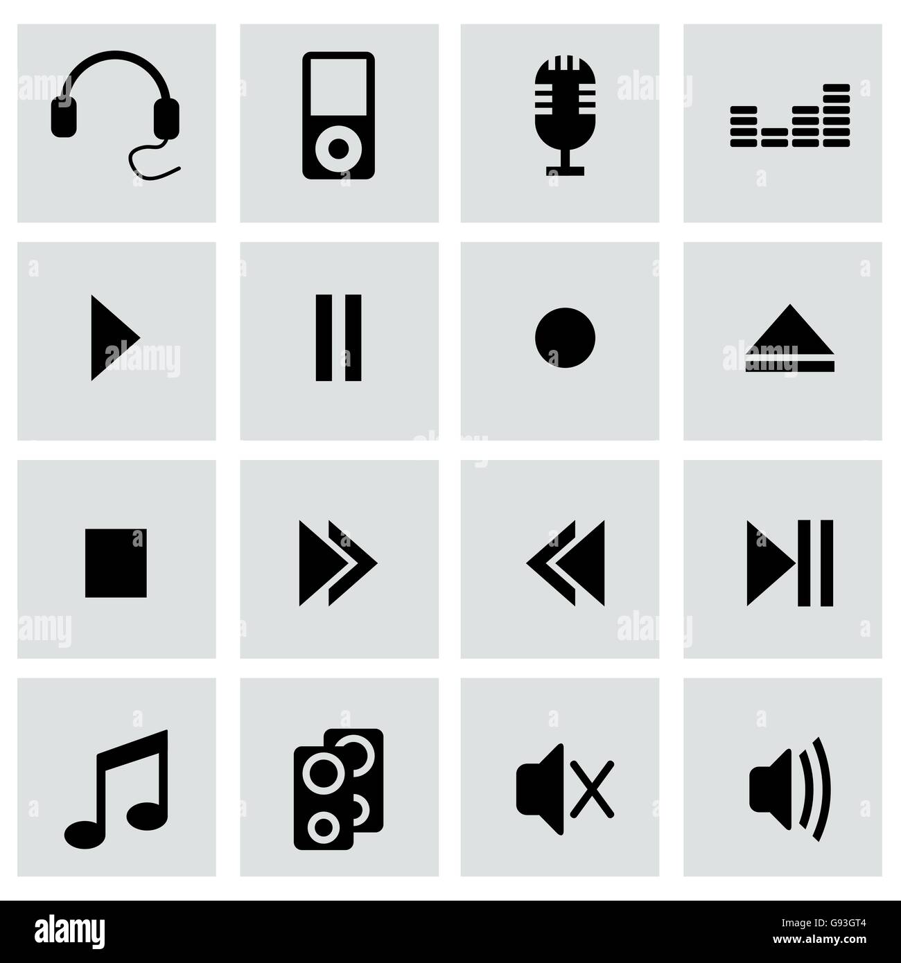 Vector black sound icons set Stock Vector Image & Art - Alamy