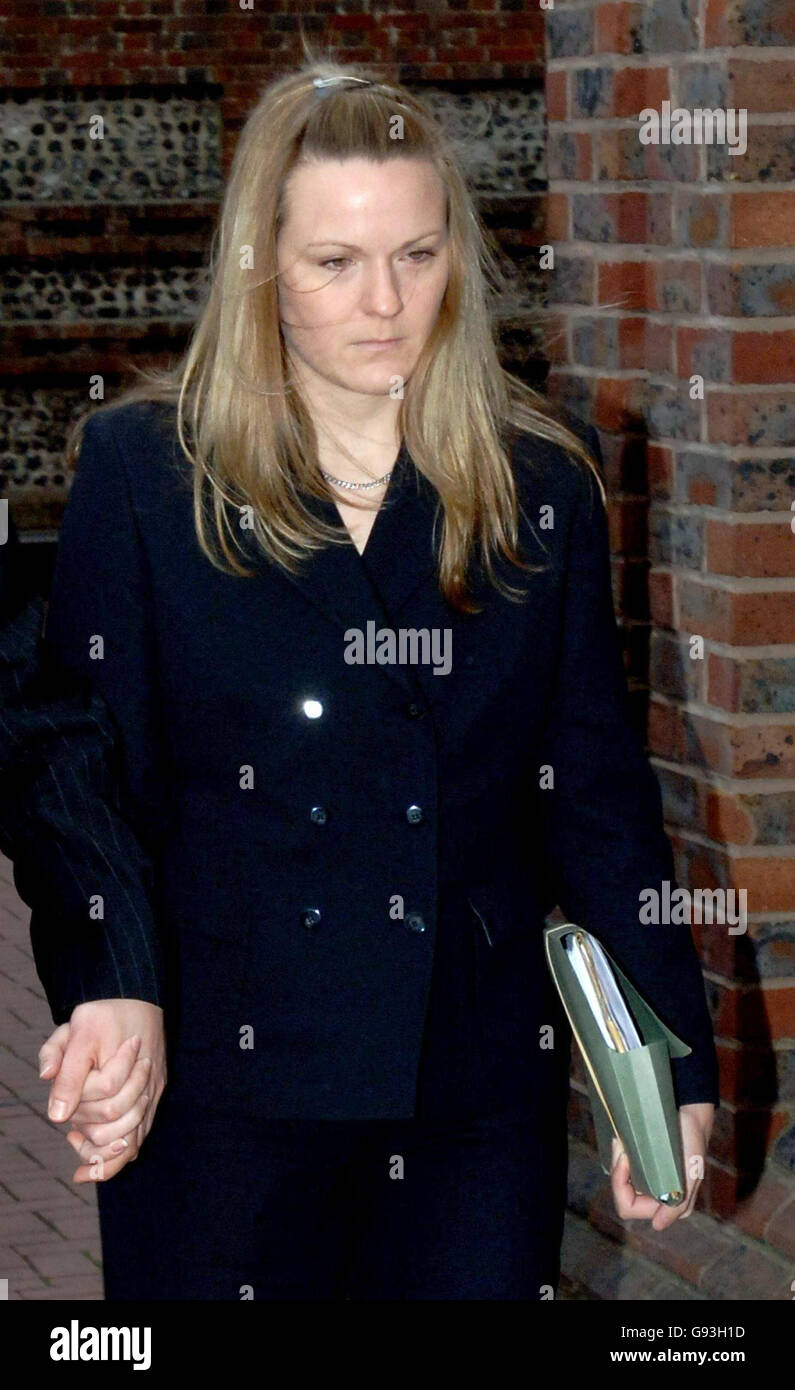 Pc vicky richards arrives at the magistrates court in lewes hi-res ...