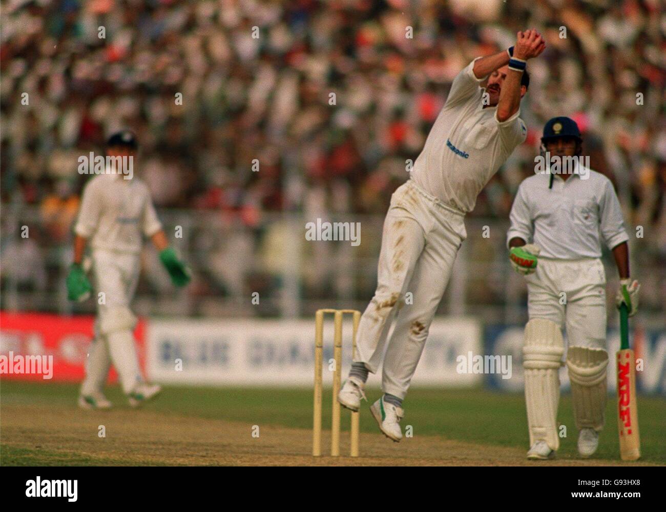 Cricket - India v South Africa. South Africa's Clive Rice fields a ...