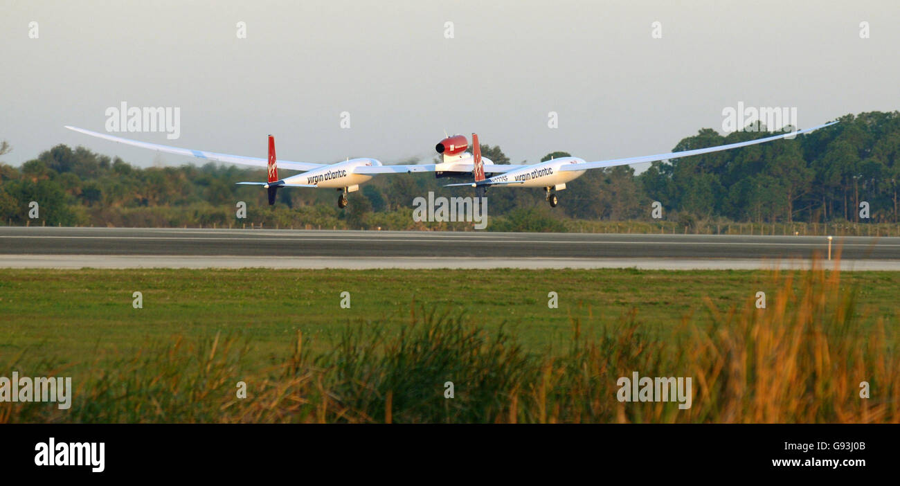 American adventurer Steve Fossett takes off from the runway at NASA's ...