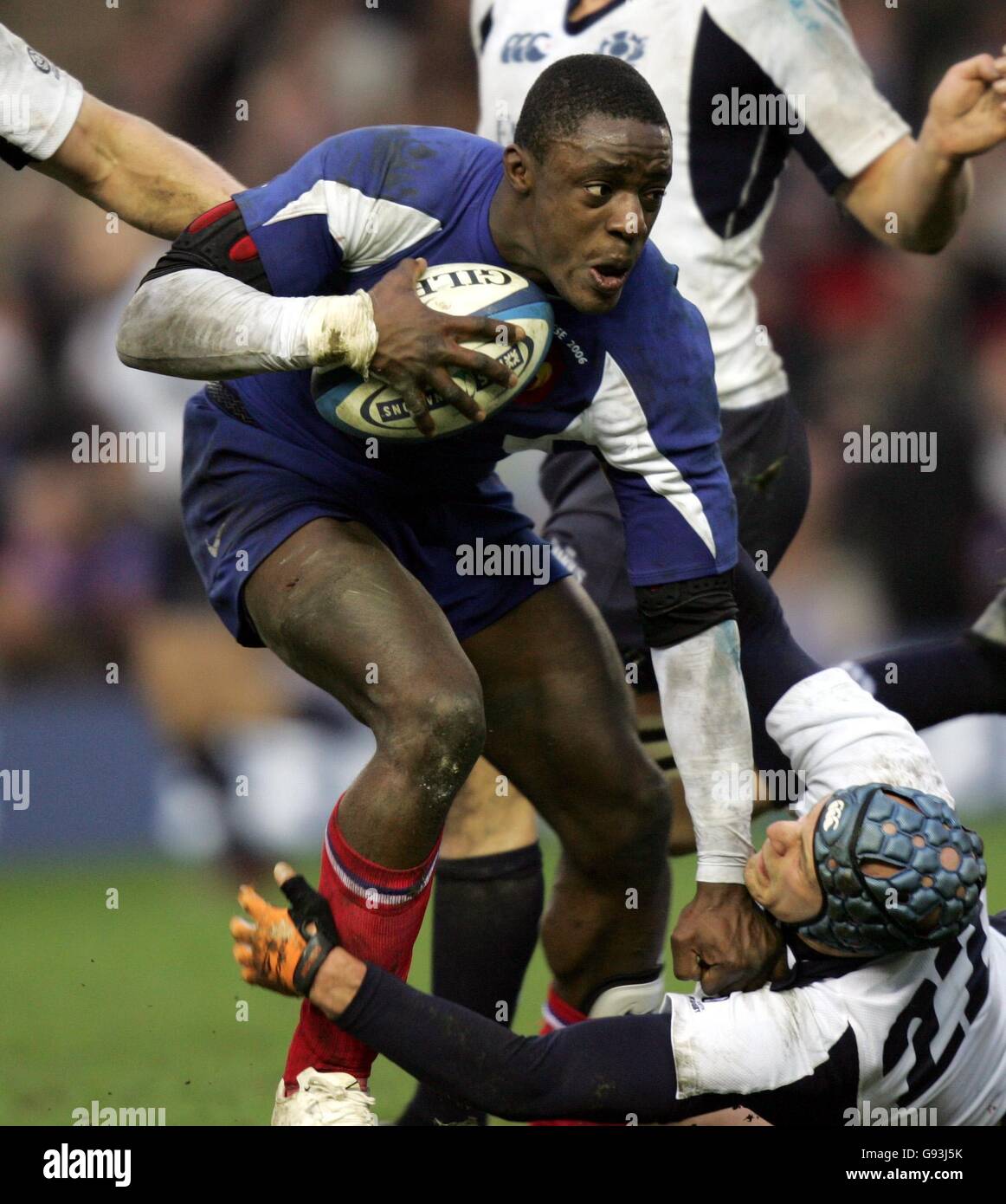 France's Yannick Nyanga (blue) during the RBS 6 Nations match against ...